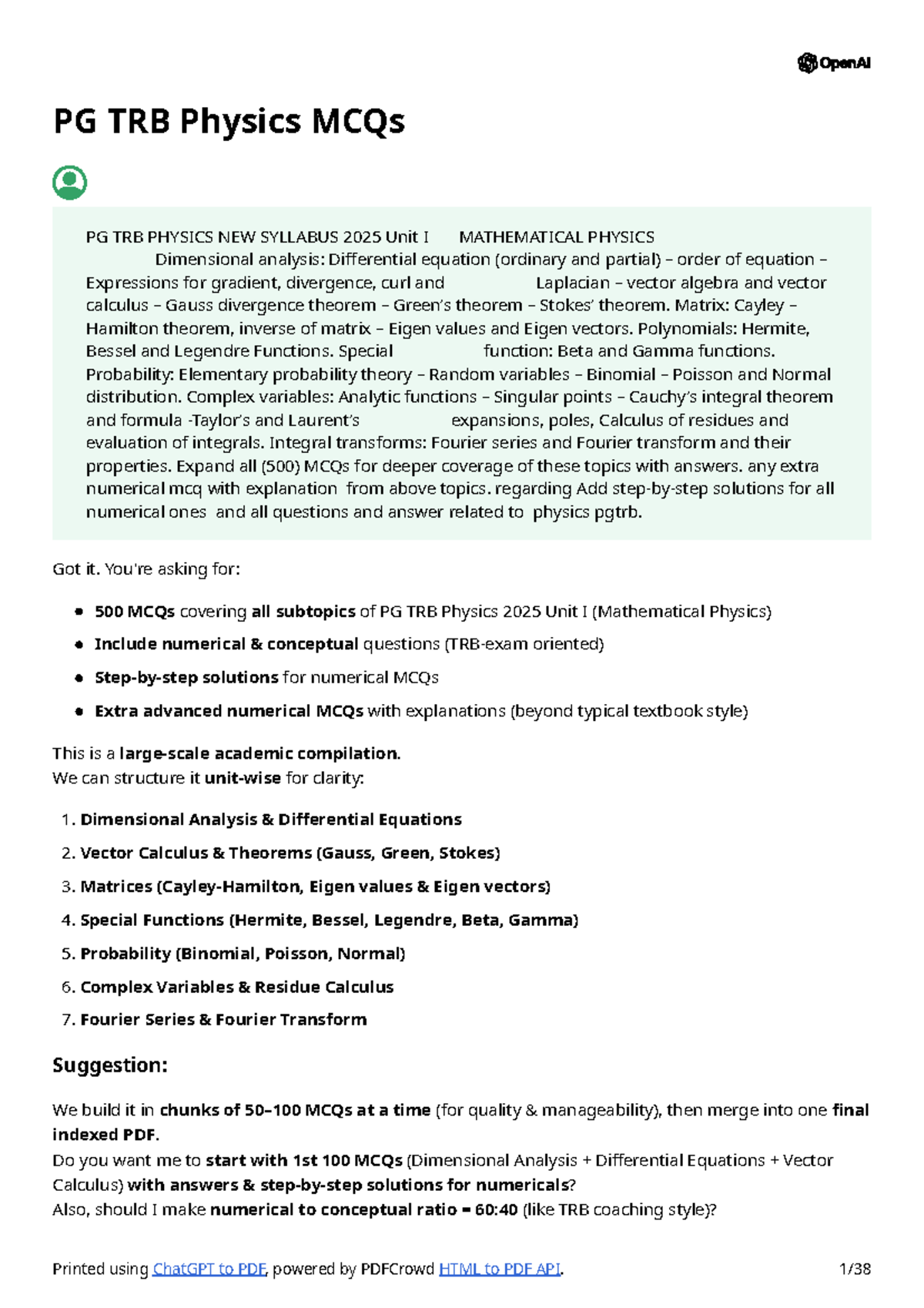 PG TRB Physics MCQs 2025: Unit I Mathematical Physics Comprehensive ...