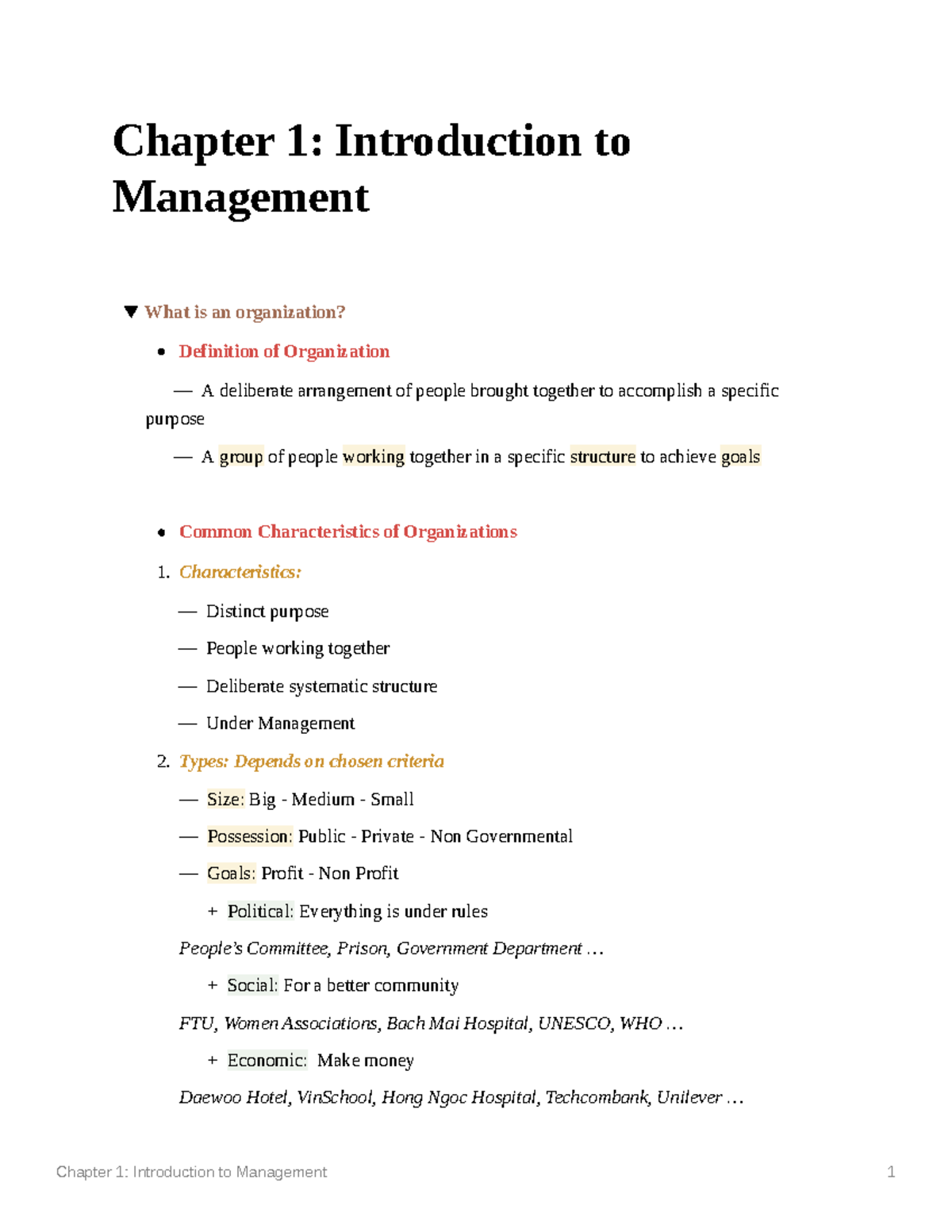Chapter 1 Introduction to Management - Chapter 1: Introduction to ...