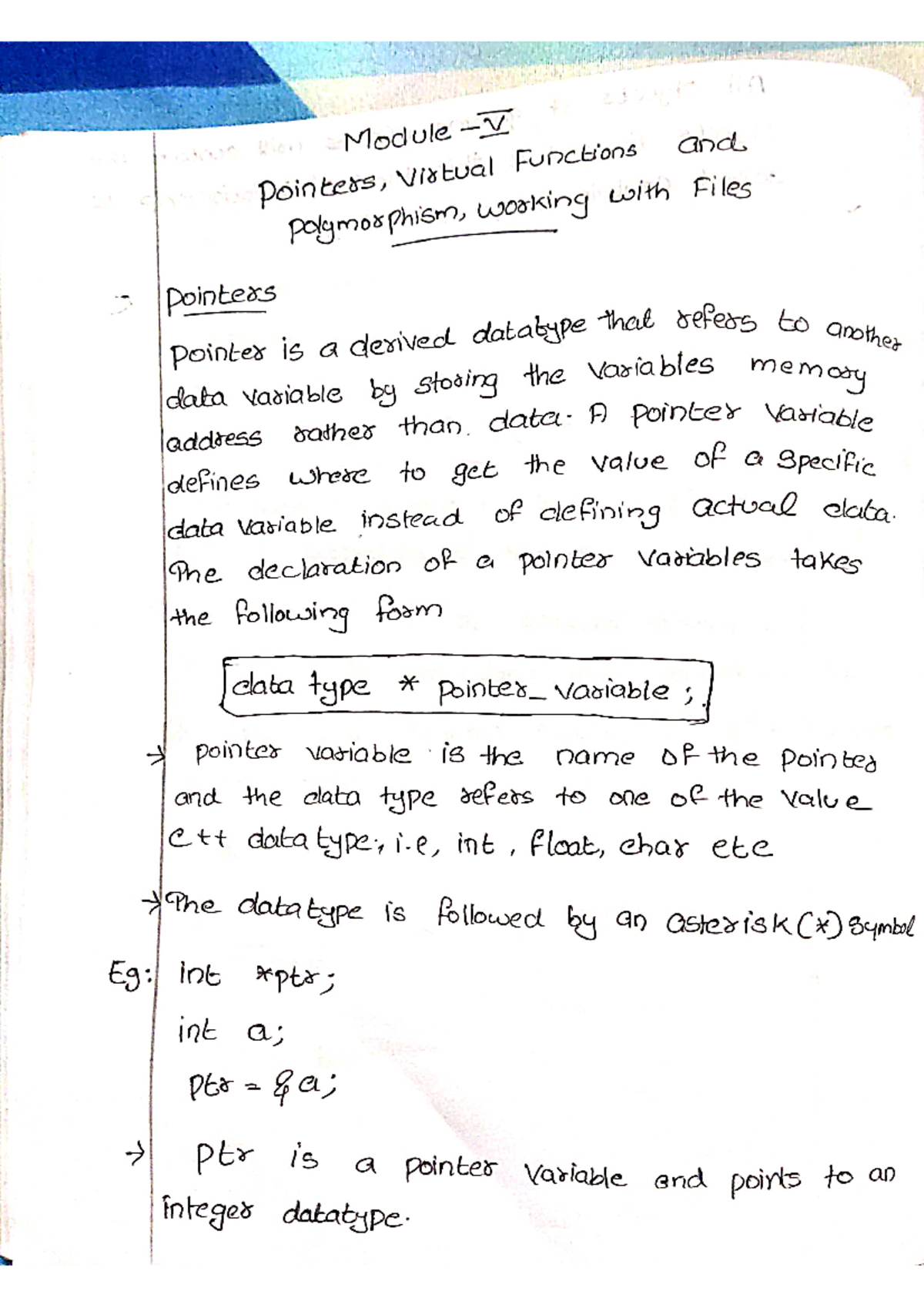 C++ Module-5 Final Exam: Pointers, Virtual Functions, and Polymorphism - Studocu