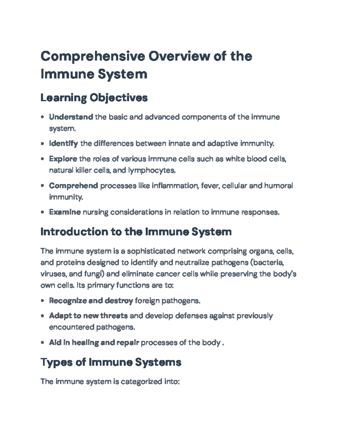 NUR 101: Comprehensive Overview of the Immune System for Nursing ...