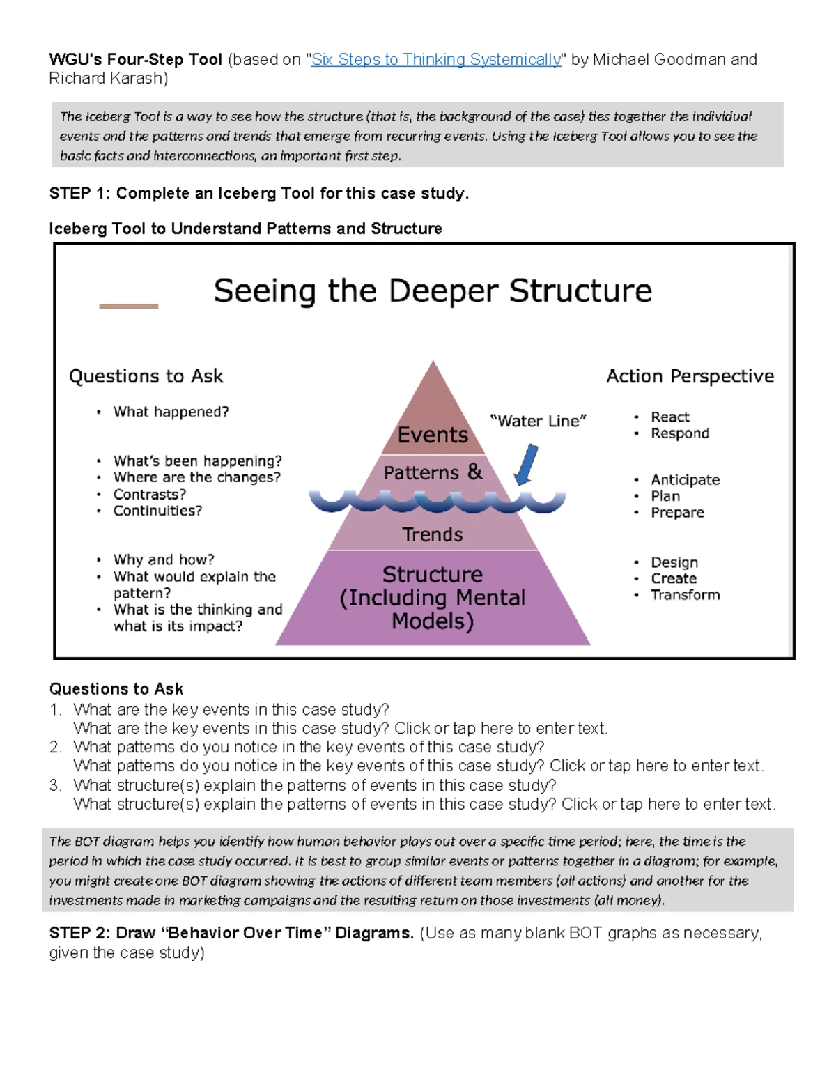 D372 Case Study: Analyzing Patterns with the Iceberg Tool - Studocu