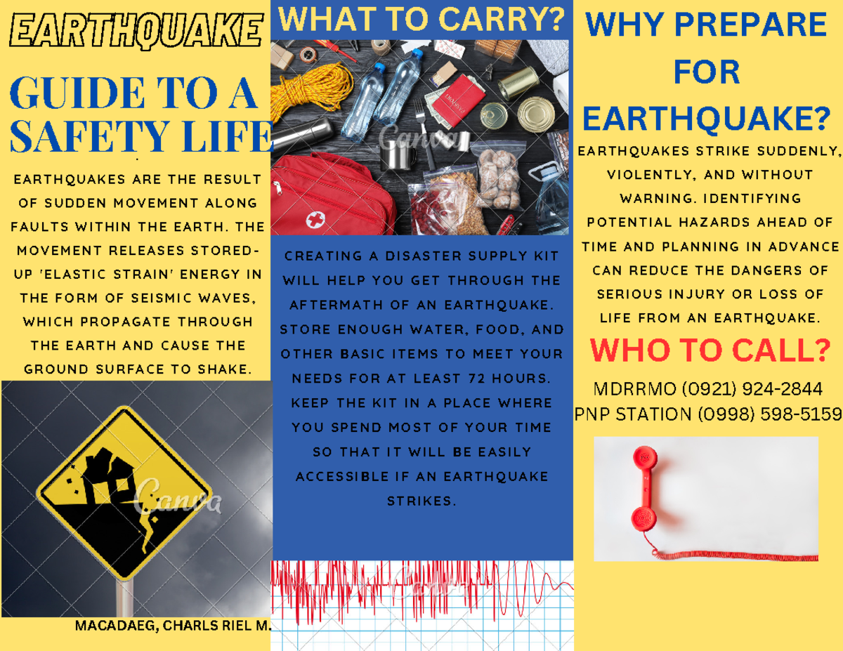 Earthquake - Summary National Service Training Program - EARTHQUAKE ...