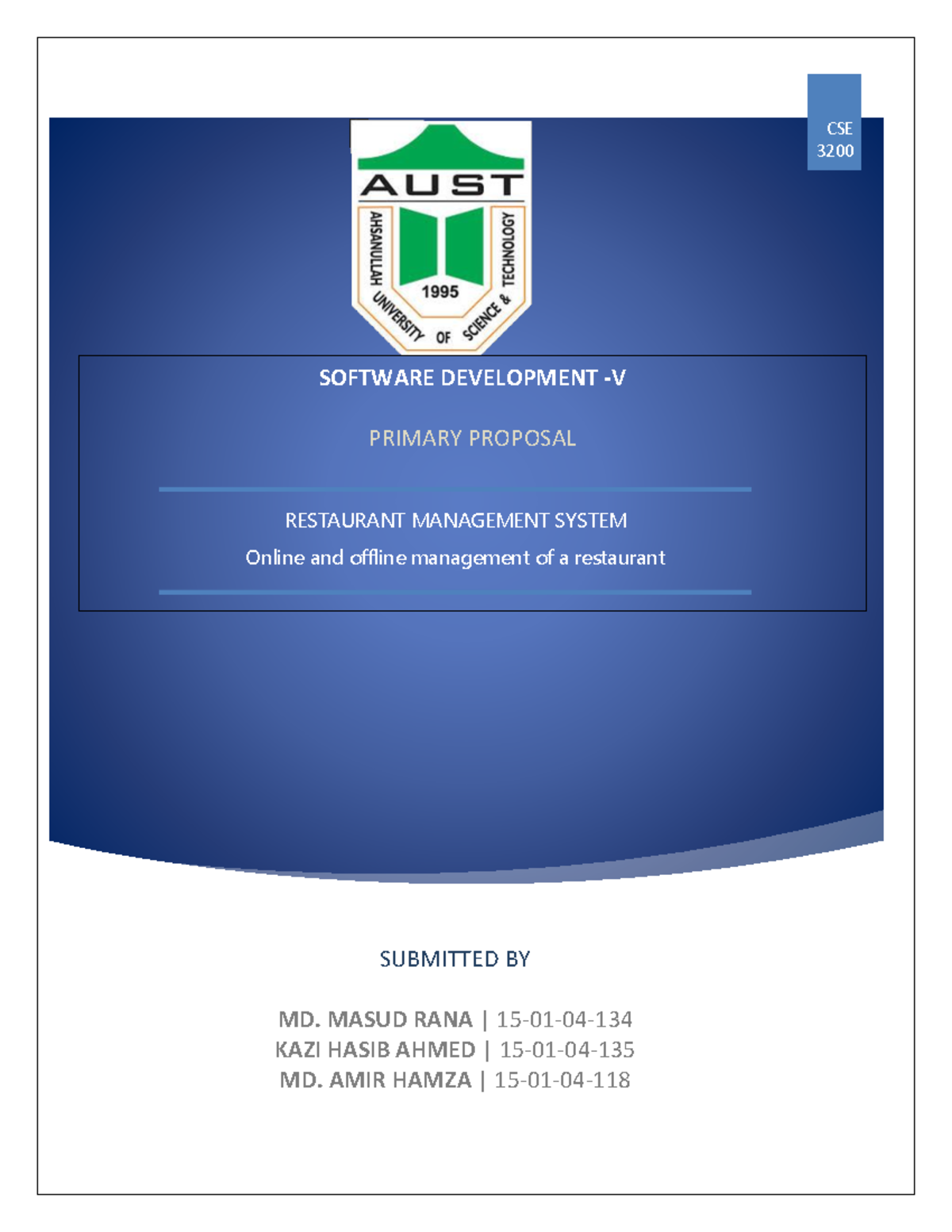 Project Report - RESTAURANT MANAGEMENT SYSTEM Online and offline ...
