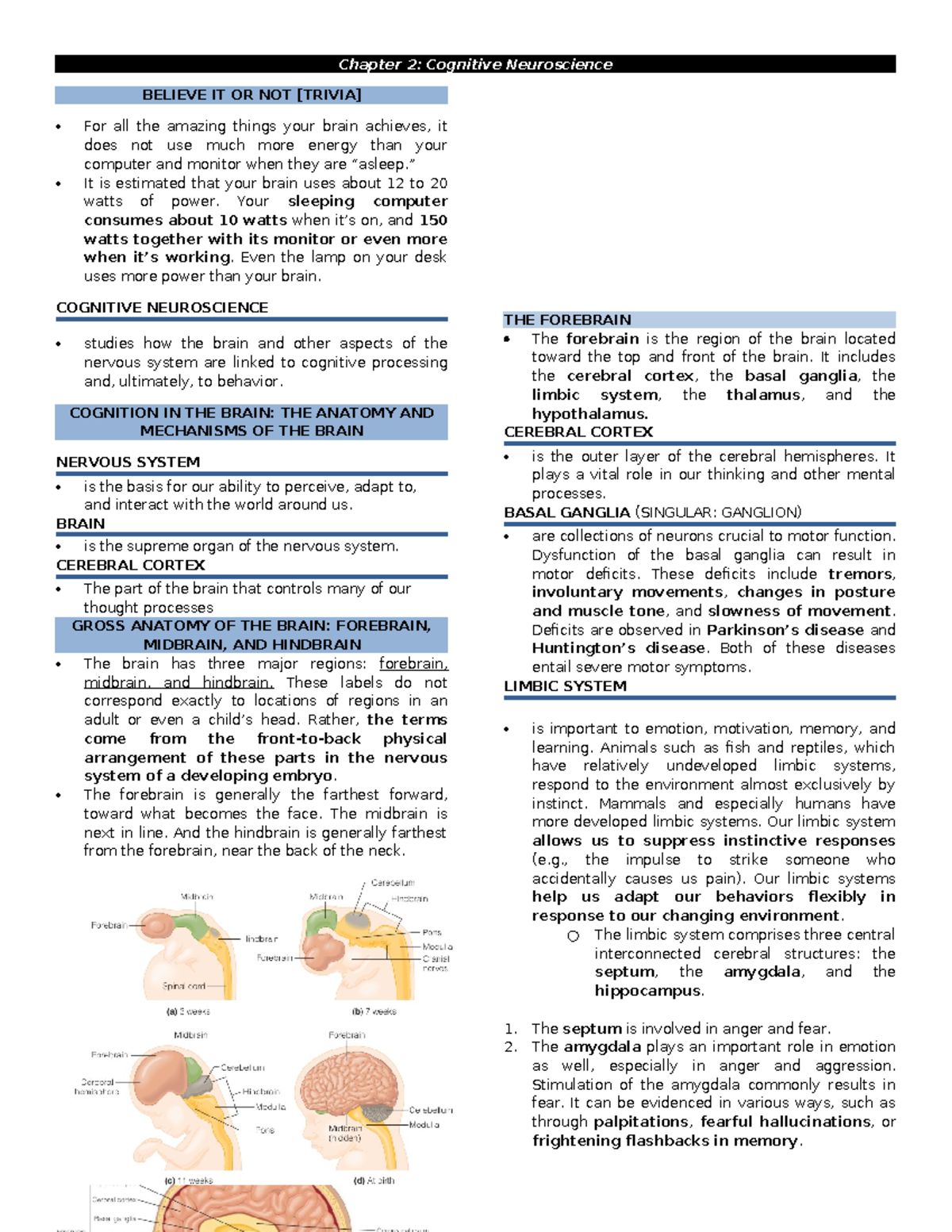 Chapter 2 Cogpsych - Summary Cognitive Psychology - Chapter 2: Cognitive Neuroscience BELIEVE IT ...