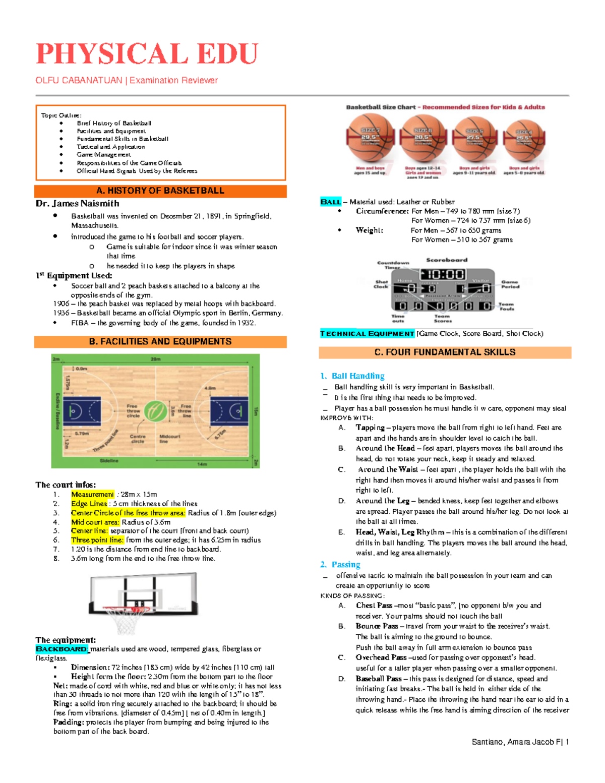 PE 101: Comprehensive Basketball Reviewer and Game Management Guide ...