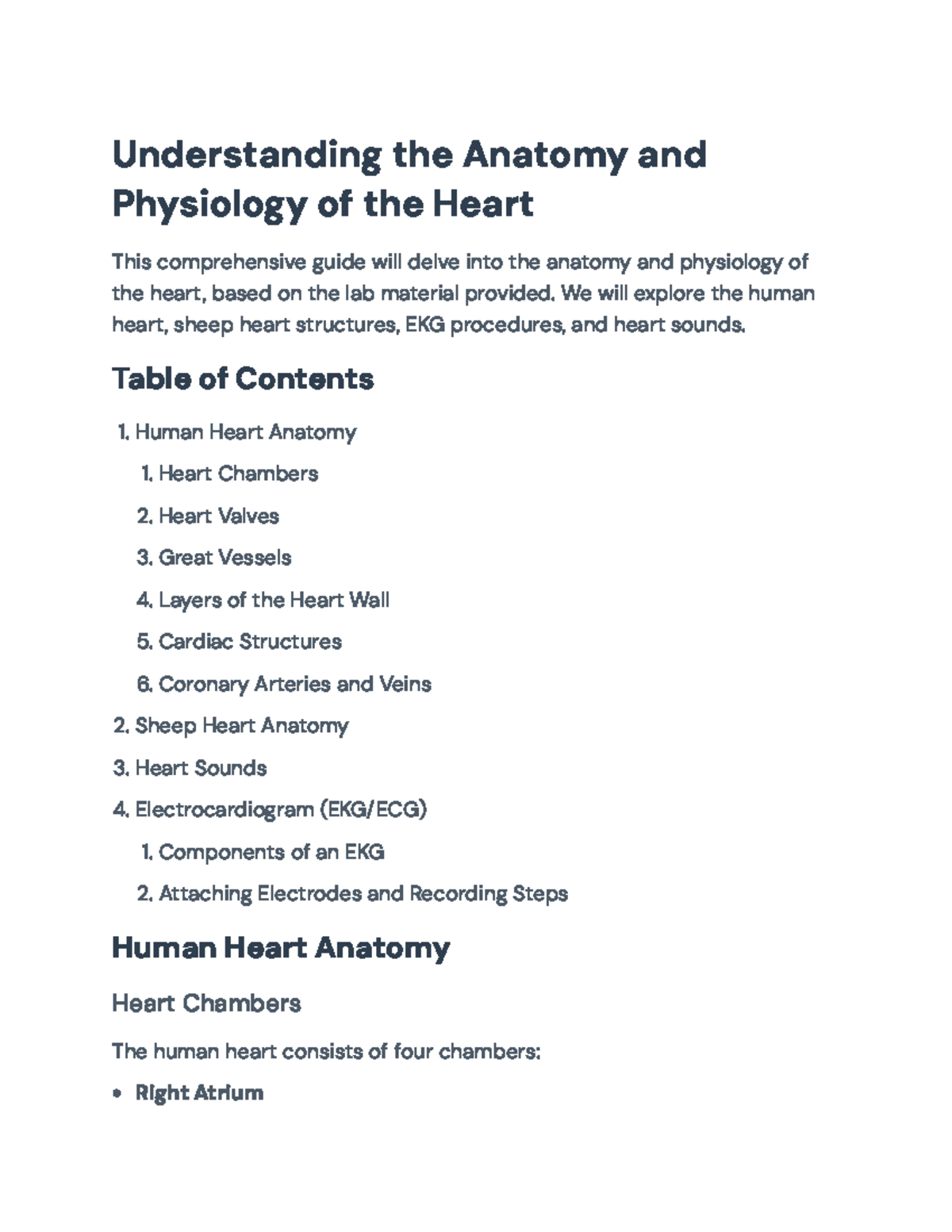 Understanding Heart Anatomy and Physiology: Lab Guide (BIO 101 ...