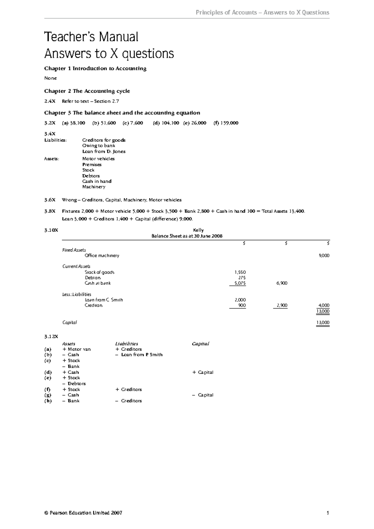 Principles of Accounts Answers to X Questions - Study Guide and ...
