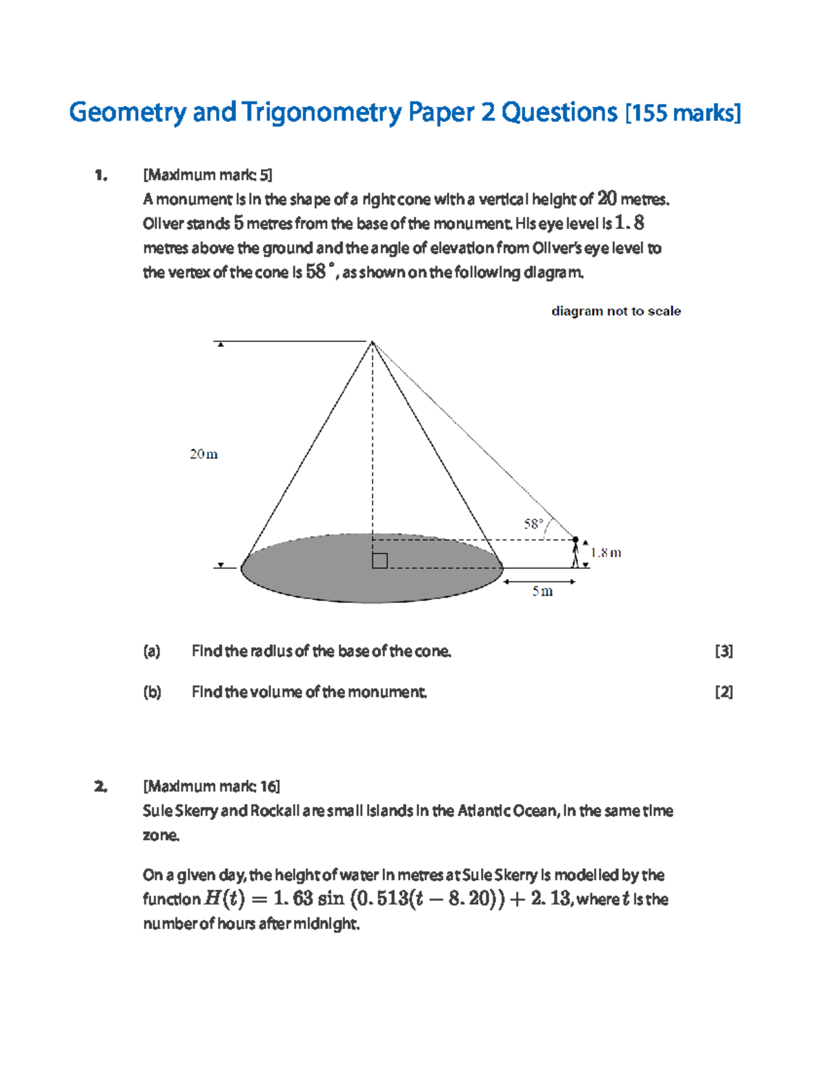 Geometry and Trigonometry Paper 2: Exam Questions and Solutions - Studocu