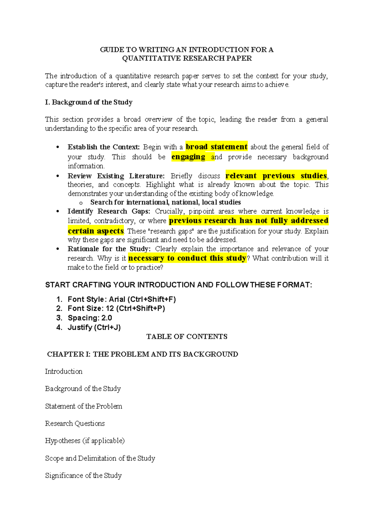 GUIDE TO WRITING AN INTRODUCTION FOR QUANT RESEARCH PAPERS - Studocu