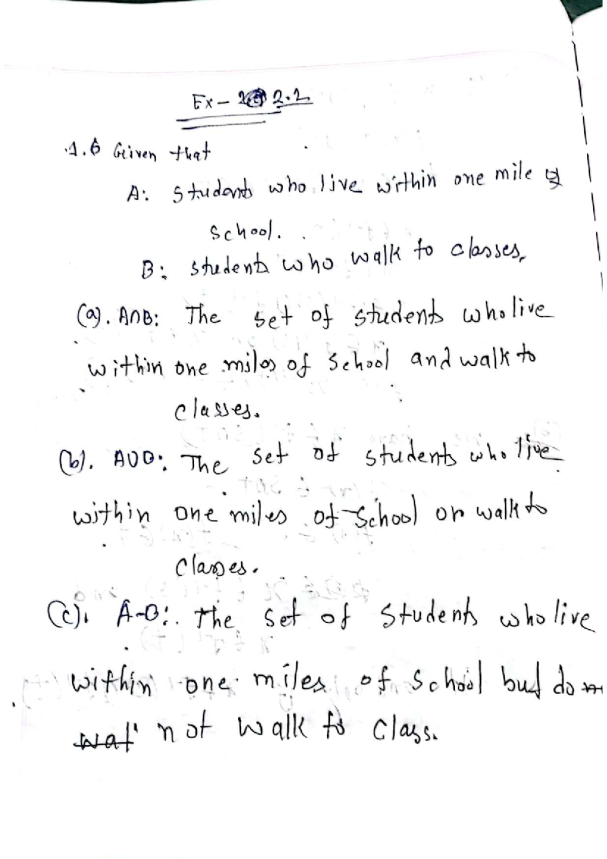 EX 2 - Discrete Mathematics: Set Theory and Student Analysis - Studocu