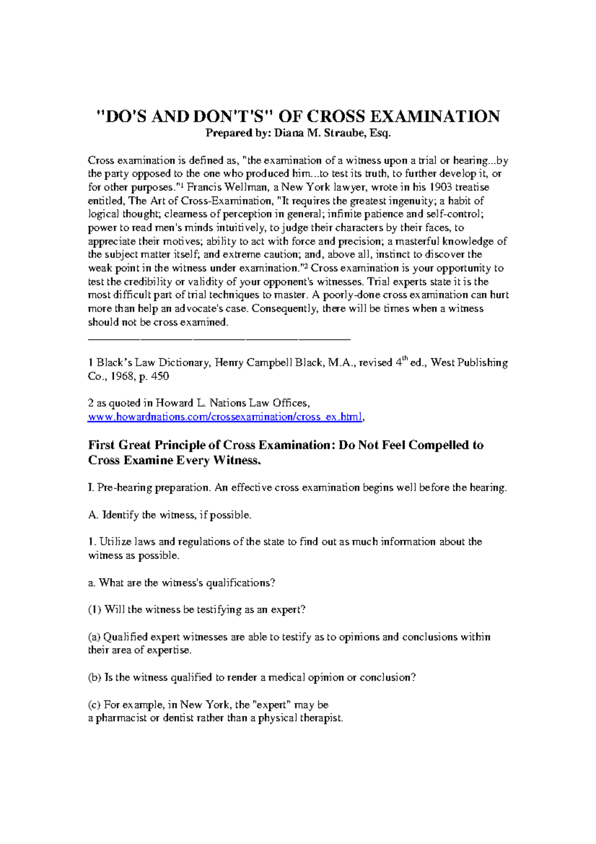 DOs AND DON'Ts OF CROSS EXAMINATION (LAW 101) - Studocu