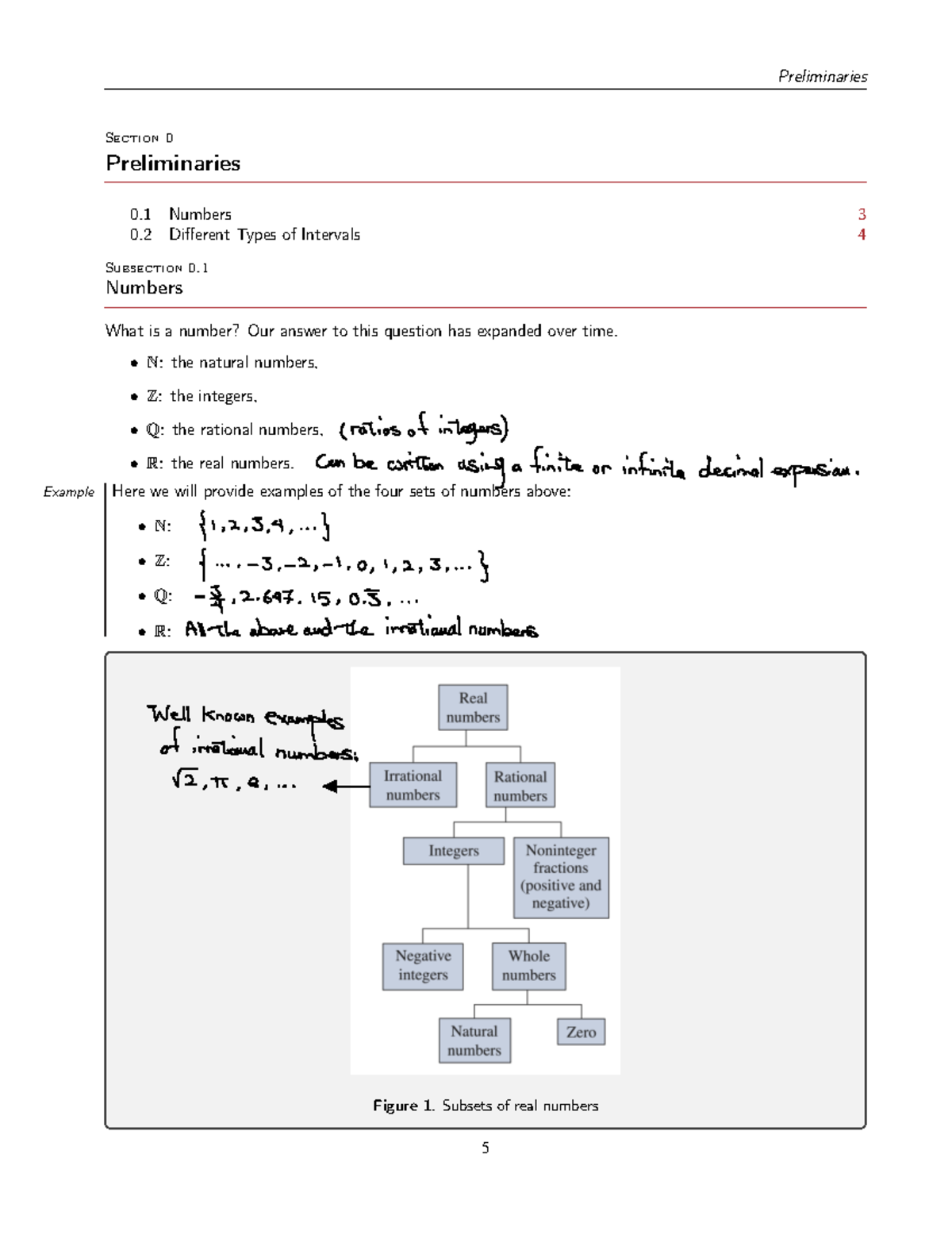 Preliminaries on Numbers and Types of Intervals in Math (MATH 101 ...