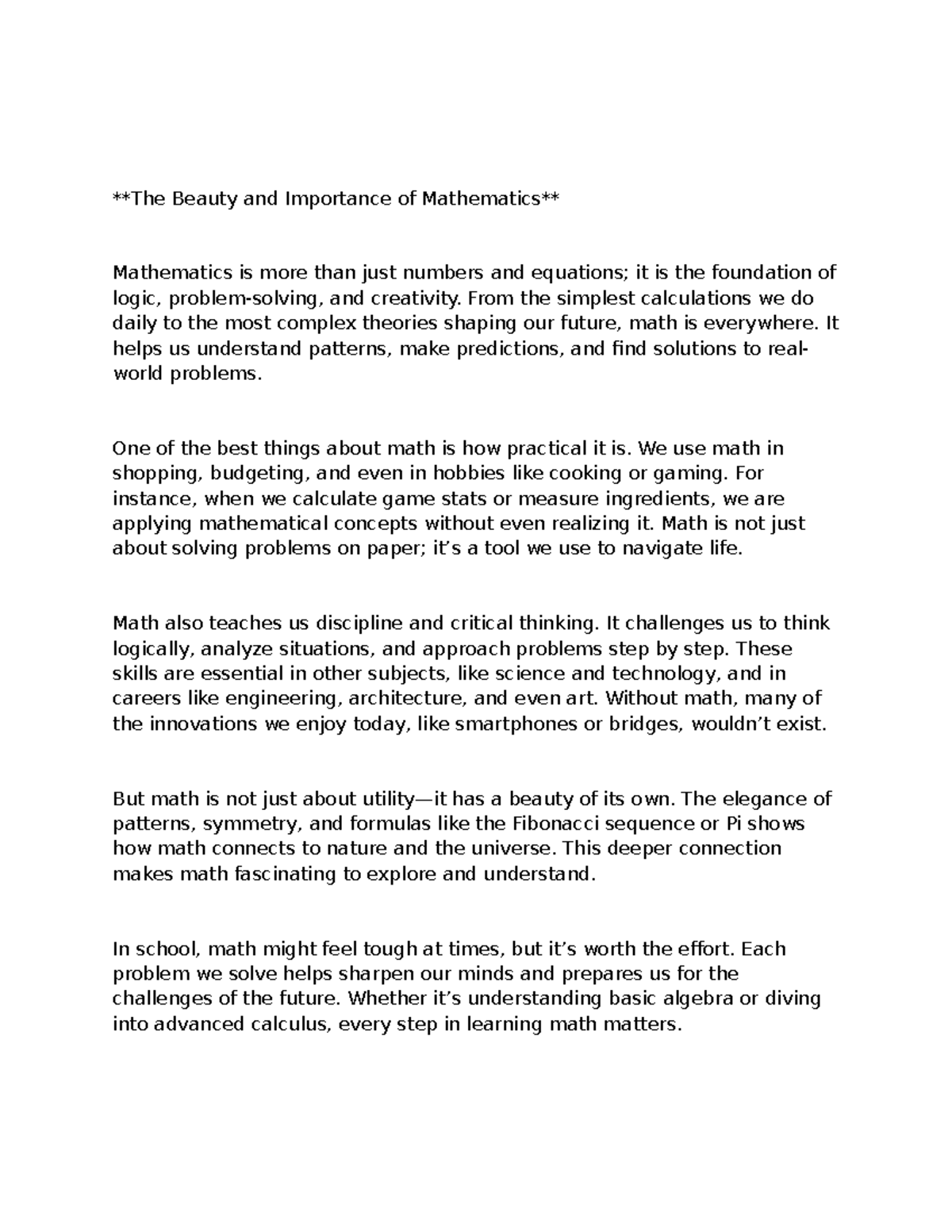 Math - this is mathematics - The Beauty and Importance of Mathematics ...