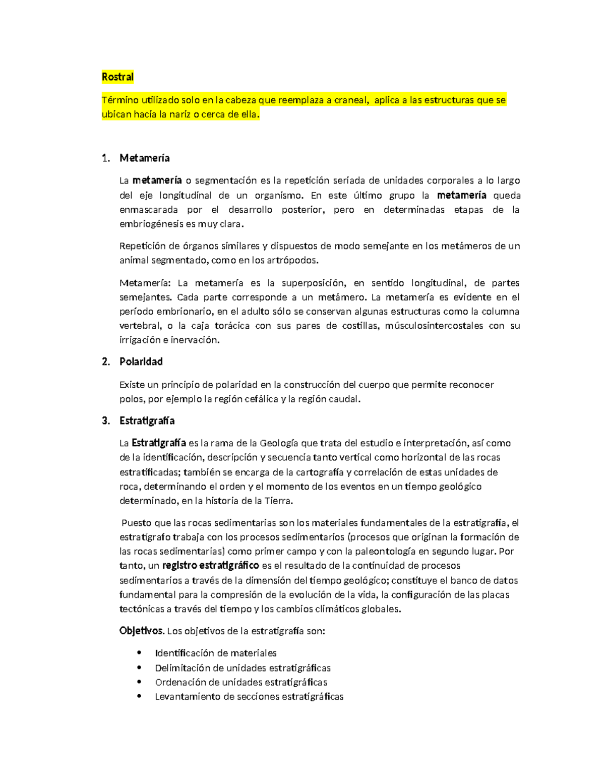 Metamería y Anatomía: Notas Prácticas y Conceptos Clave - Studocu