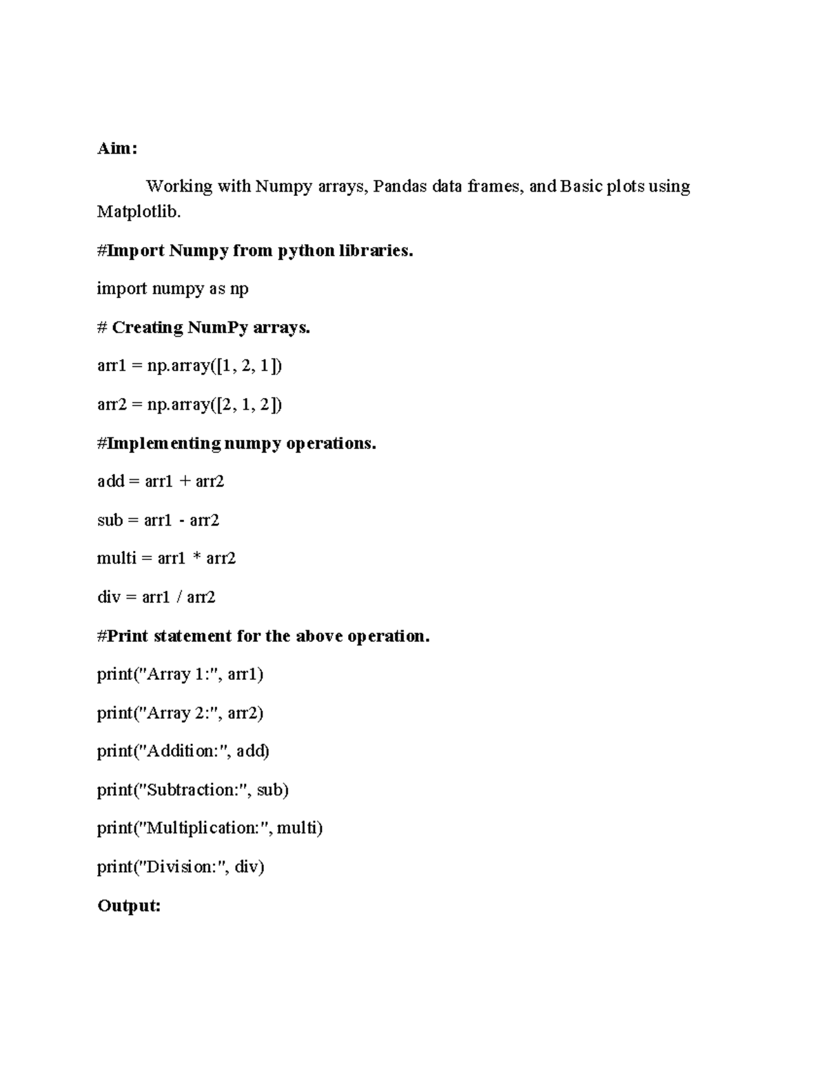 Python Programming: Numpy & Pandas Data Analysis Techniques - Studocu