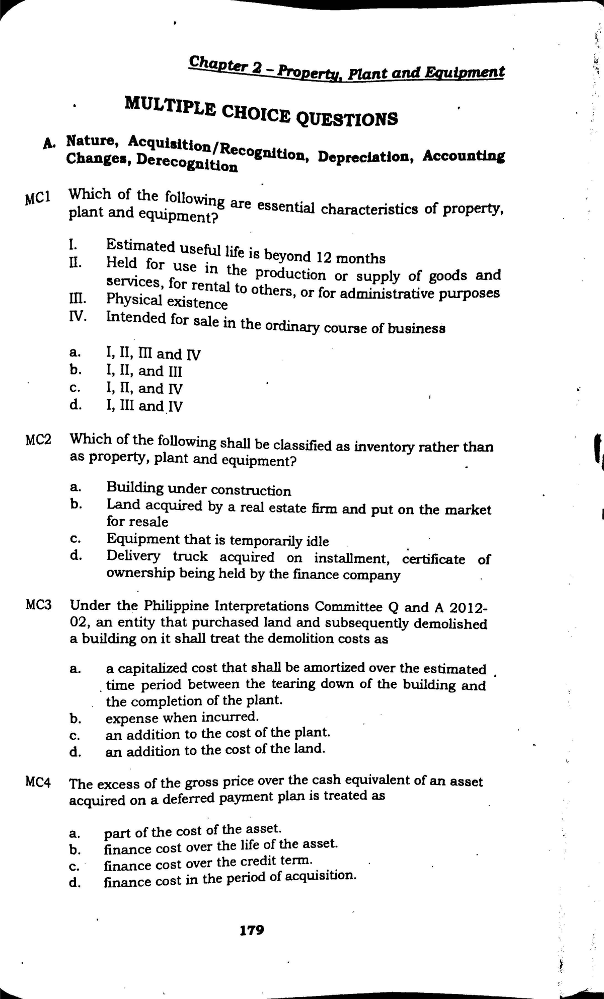 Chapter 2: Property, Plant, and Equipment MCQs (Phil CPA Adapted) - Studocu