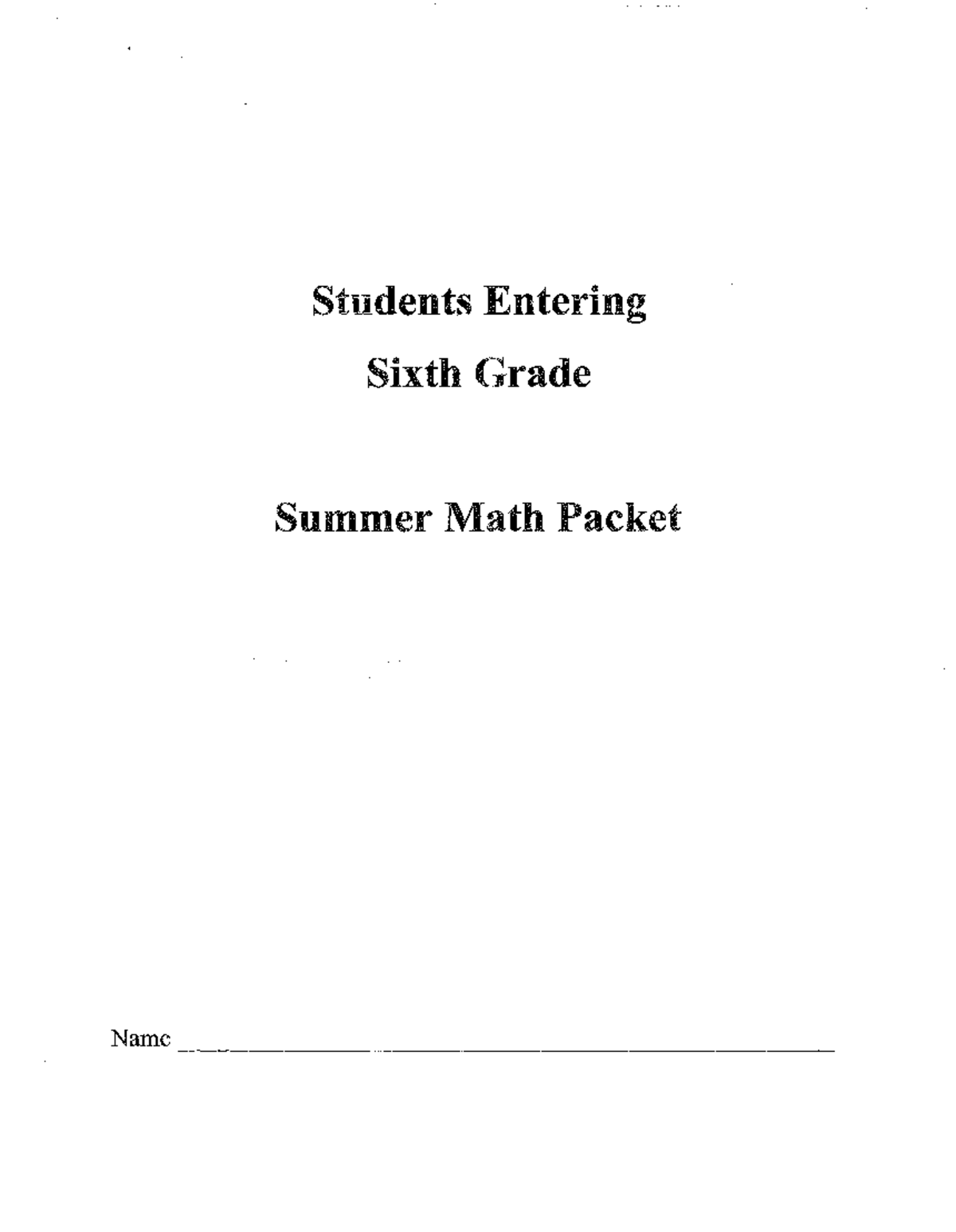Entering 6th Grade Summer Math Packet Activities and Review - Studocu