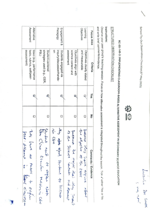 Group 2 CER Assessment Checklist: Claim, Evidence, Reasoning Framework ...