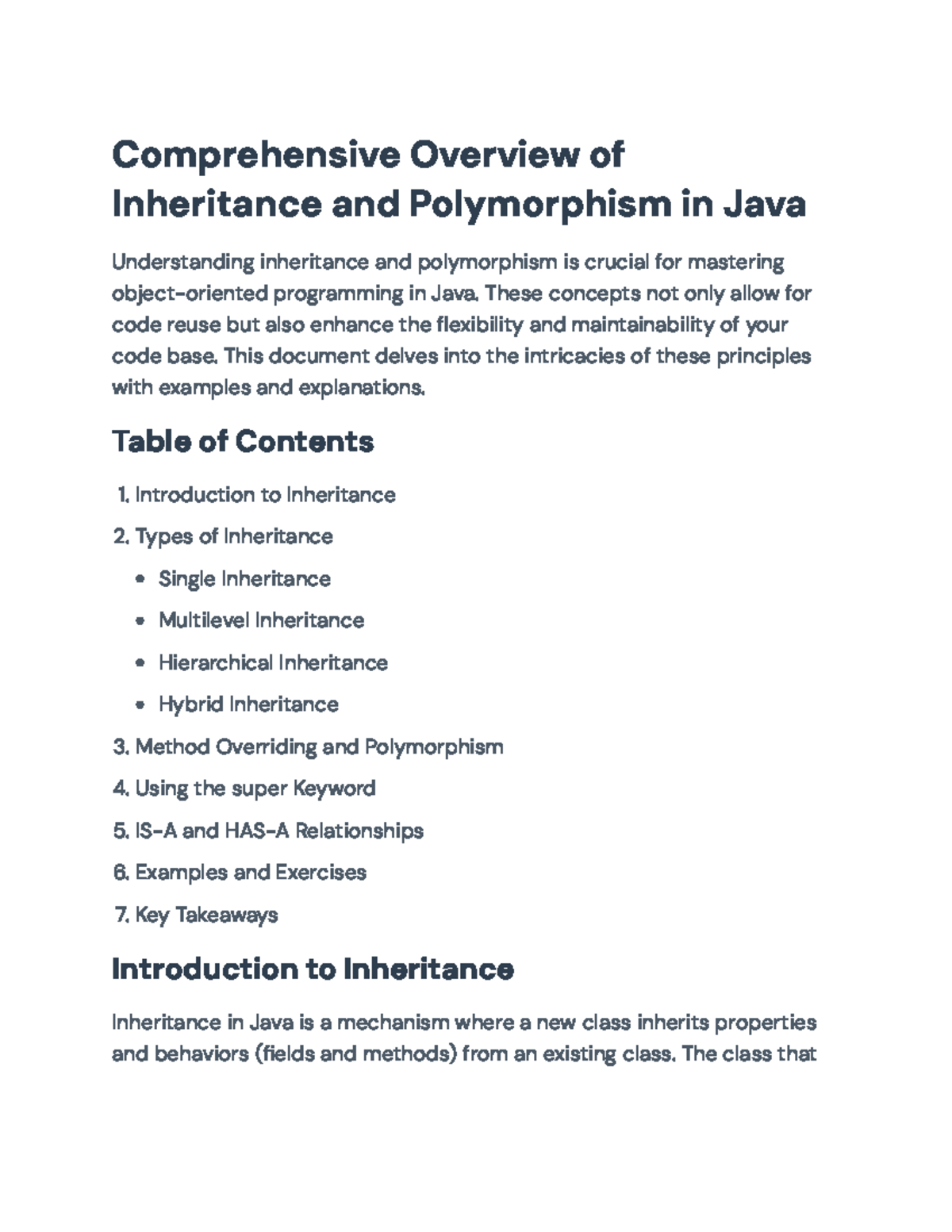 Comprehensive Guide on Inheritance and Polymorphism in Java ...