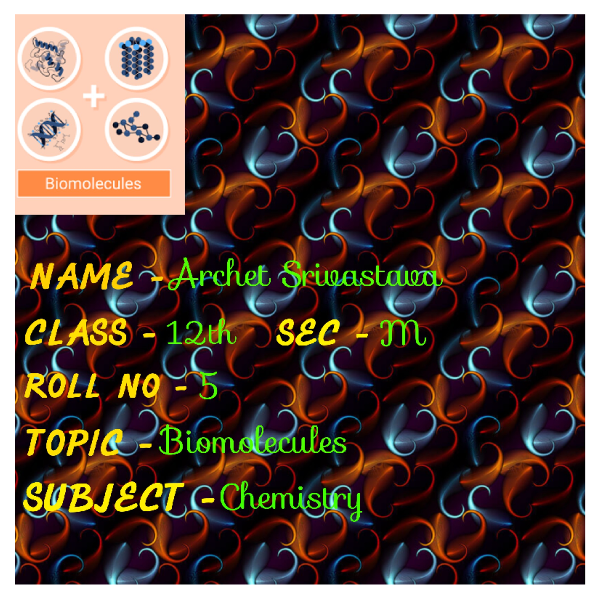 Biomolecules Project File - Class 12 Chemistry Exploration - Studocu