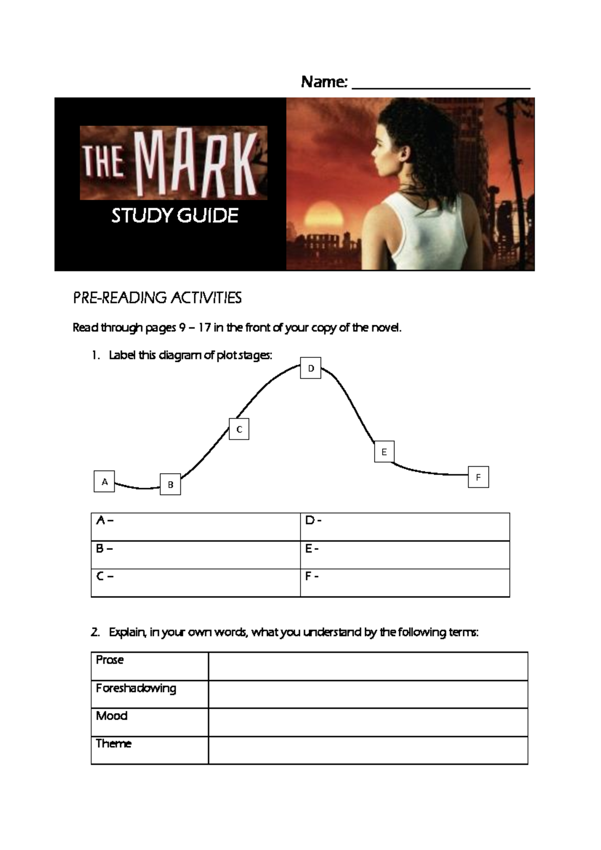 The Mark - Study Guide Activities for Chapter Analysis - Studocu