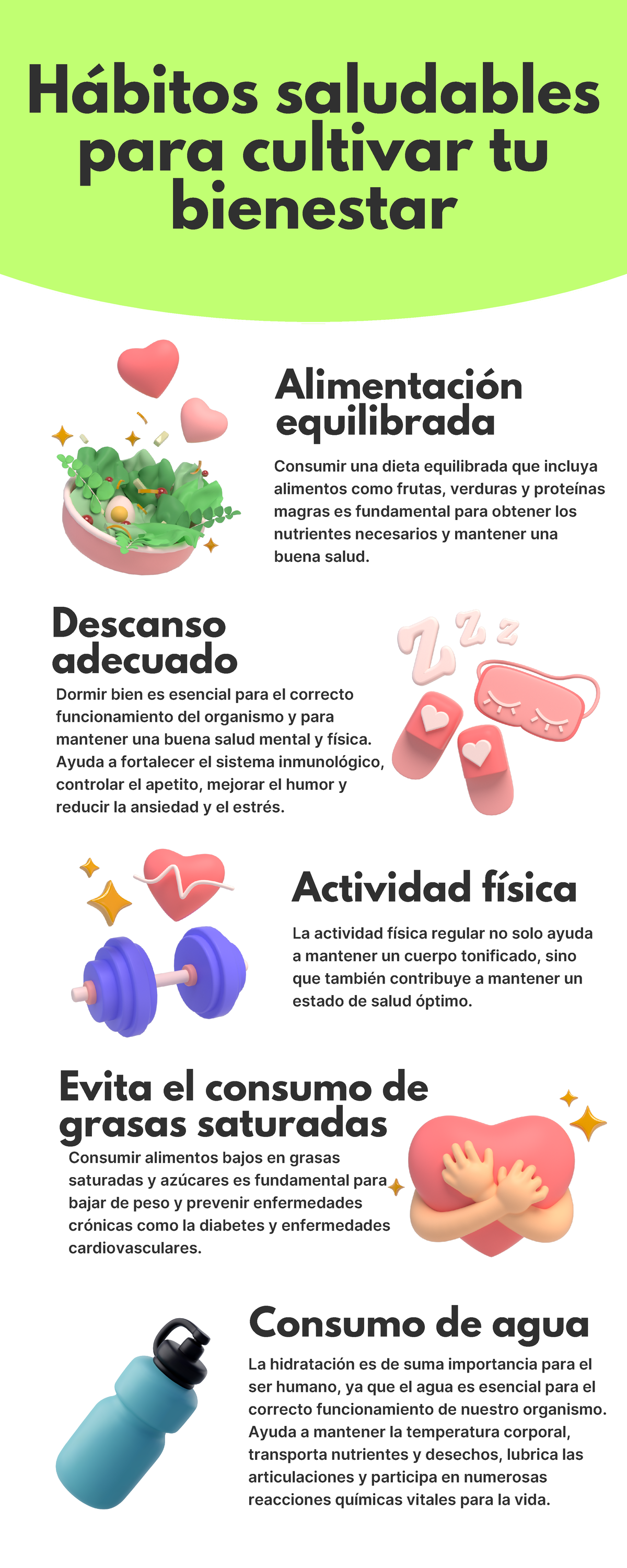 Infografía Saludable - Hábitos saludables para cultivar tu bienestar ...