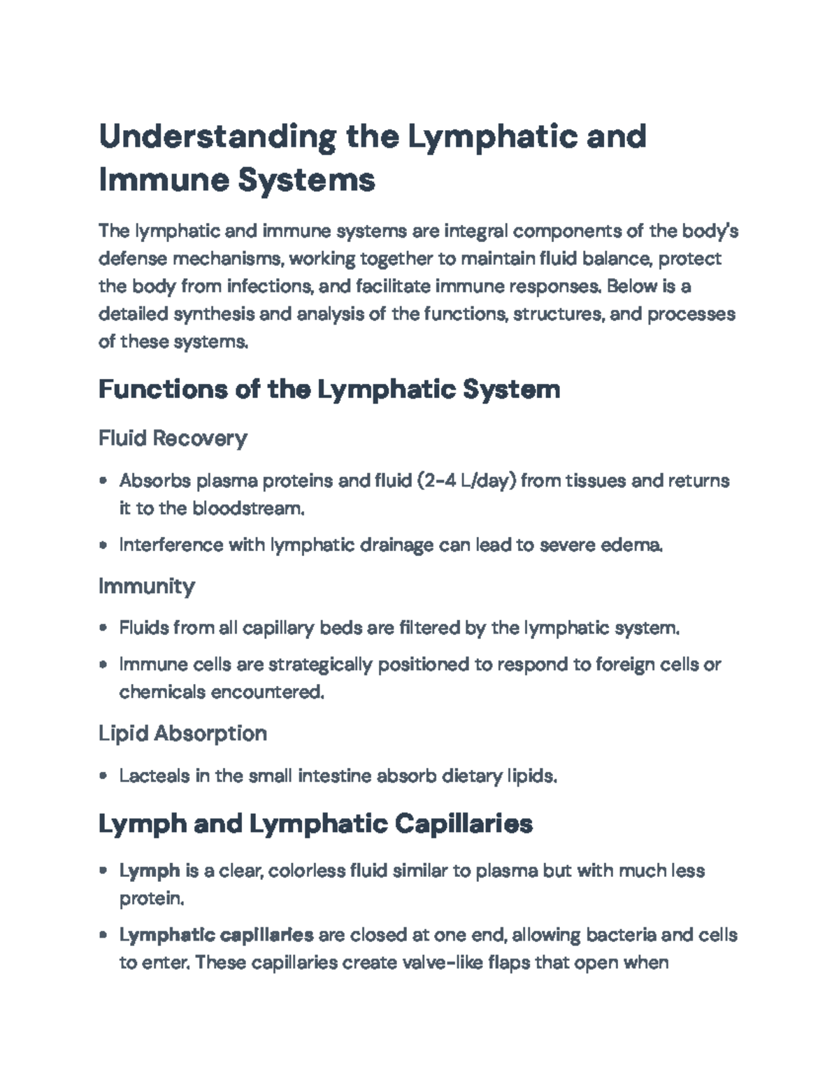 Lymphatic and Immune Systems: Functions, Structures, and Processes ...