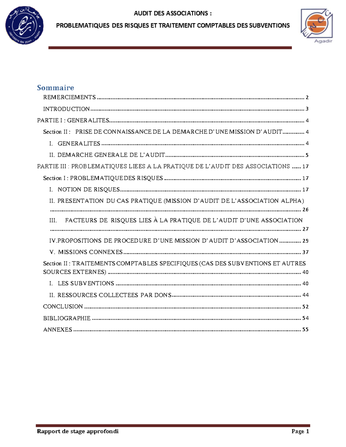 AUDIT DES ASSOCIATIONS : RISQUES ET TRAITEMENTS COMPTABLES DES SUBVENTIONS - Studocu