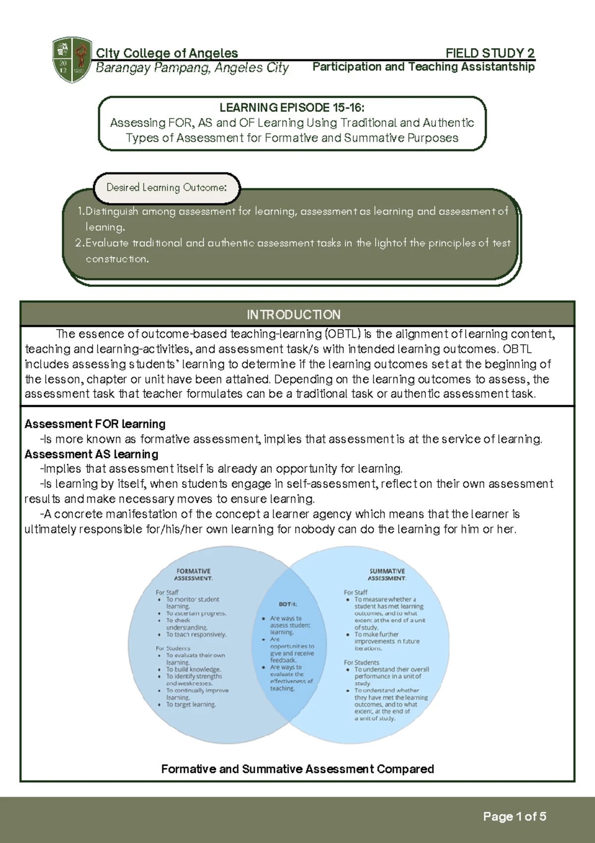 Haboc.joy - LEARNING EPISODE 4: Matching Problematic Learning Situation ...