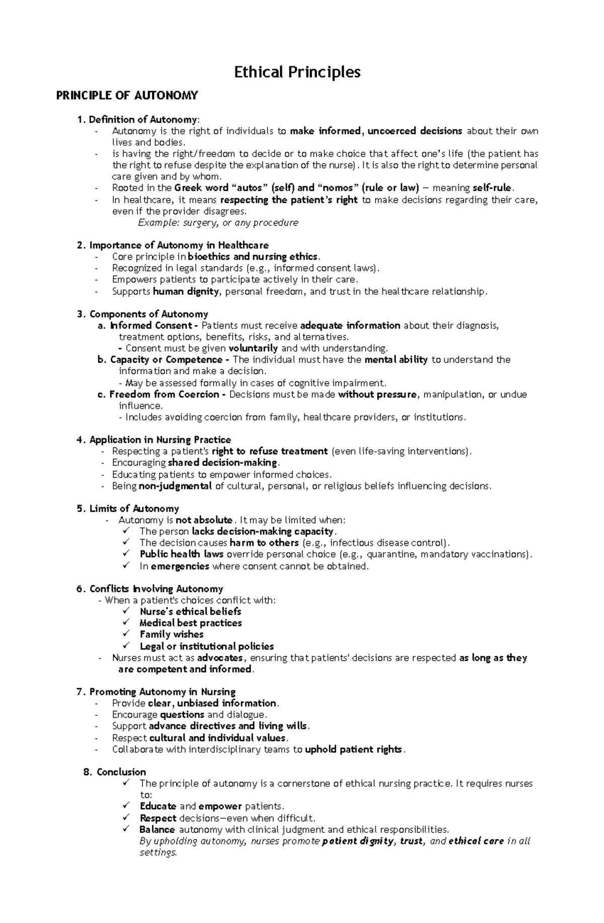 Ethical Principles in Nursing: Autonomy, Confidentiality, Justice, and ...