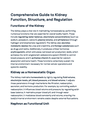 Comprehensive Functions of the Kidney: A Detailed Overview (BIO 101 ...