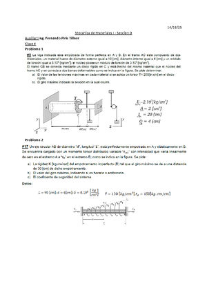 Tema 1 - Ejercicios Teoricos - Flexión Simple y Pura - Tensiones Normales - Mecánica de ...