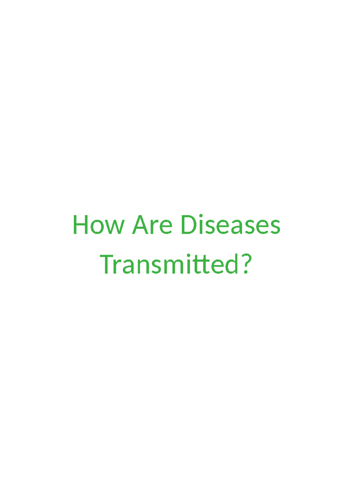 IQ1 - Module 7 HSC Final Exam Notes on Disease Transmission - Studocu