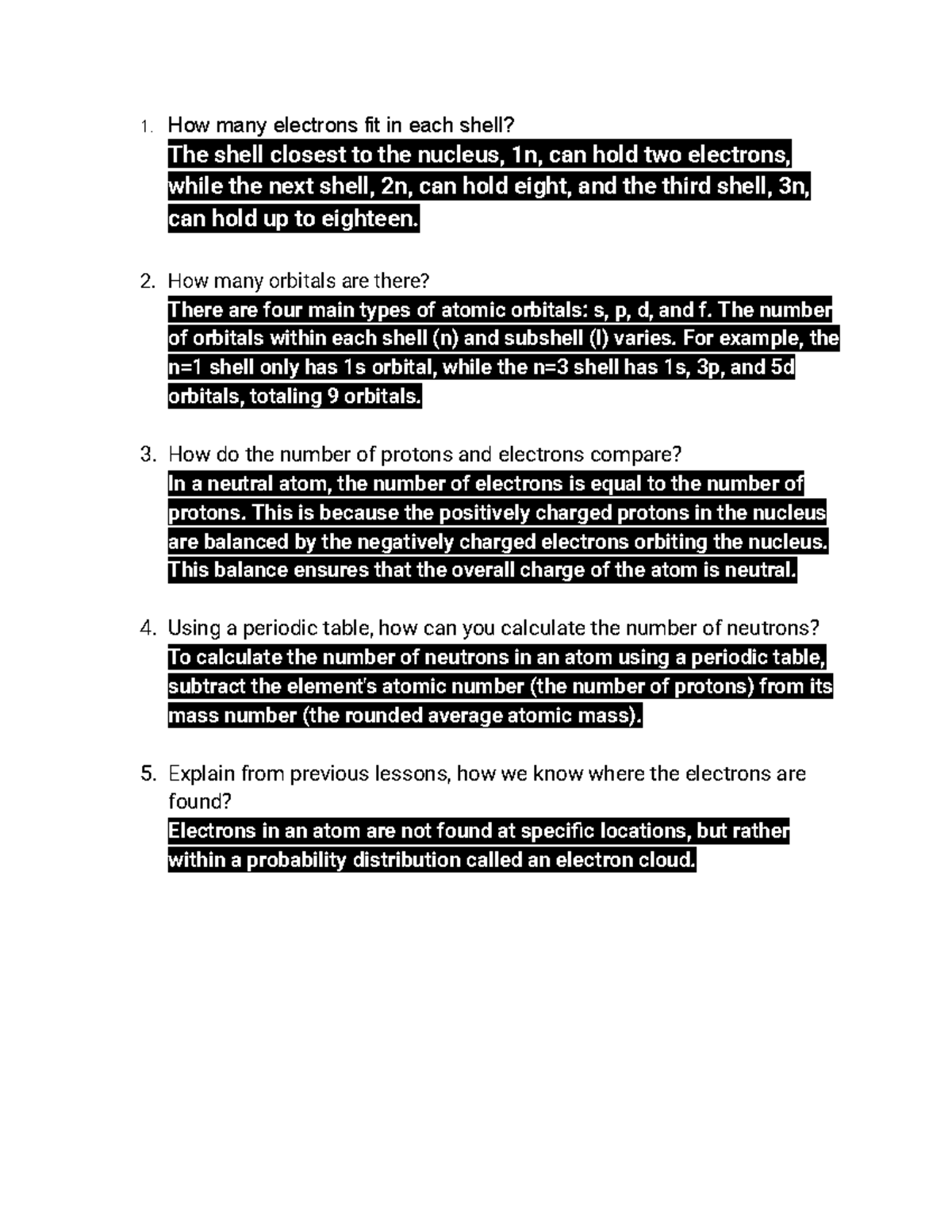 Electrons in Atomic Shells: Capacity, Orbitals, and Neutron Calculation ...
