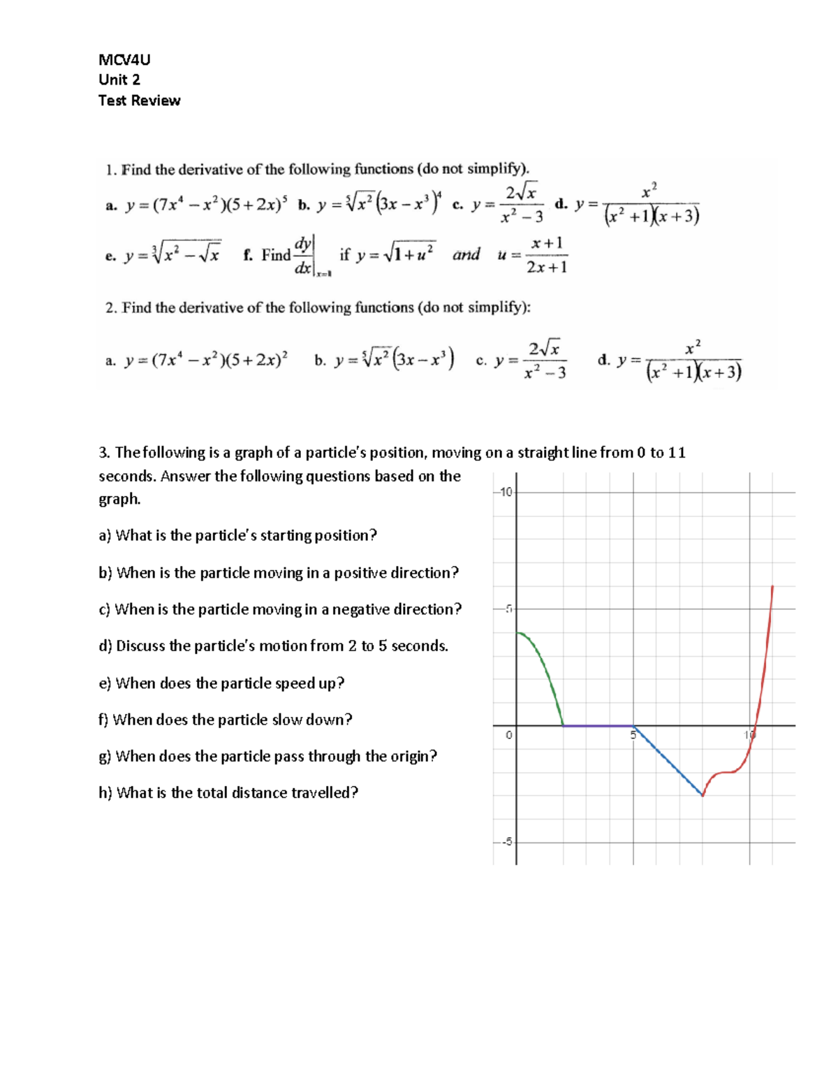 Unit 2 Test Review - aqaqaqa - MCV4U Unit 2 Test Review 3. The ...