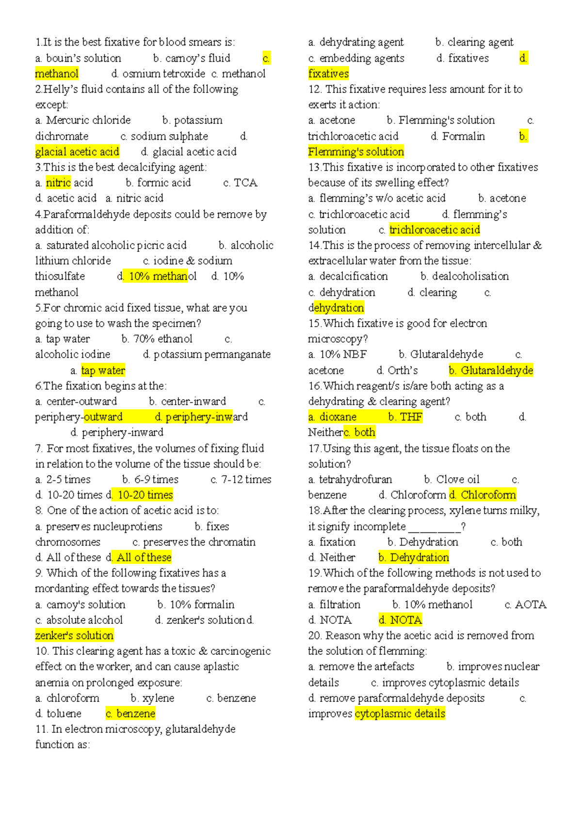 Histopathology Extensive Exam Review Notes (Course Code: HST 101) - Studocu