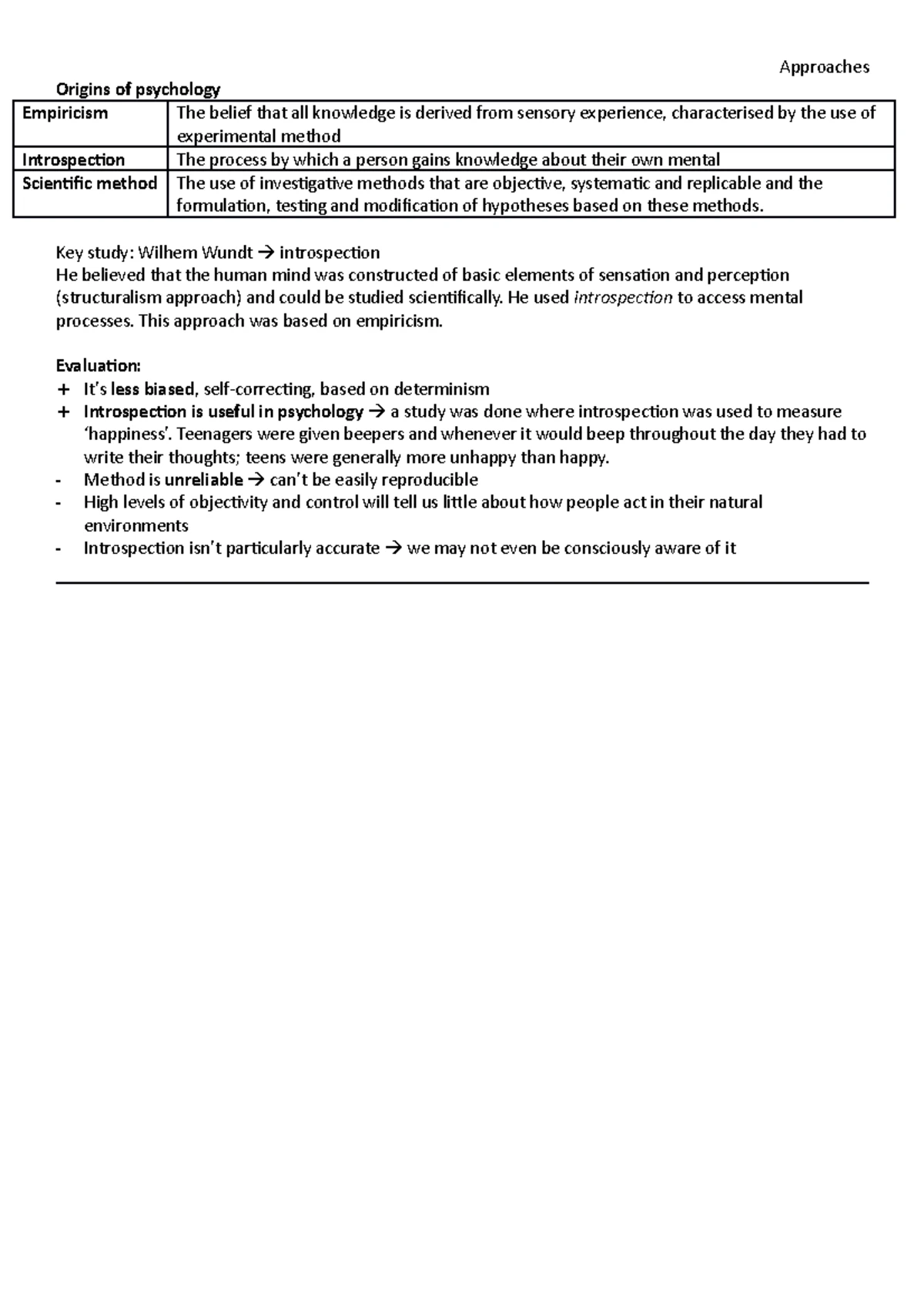 AQA Psychology Checklist - Paper 2 Study Guide on Key Approaches - Studocu