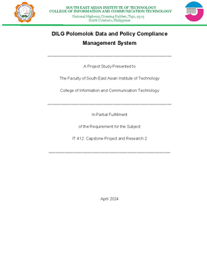 Capstone Chapter 1 3 - CHAPTER l INTRODUCTION RATIONALE OF THE STUDY ...
