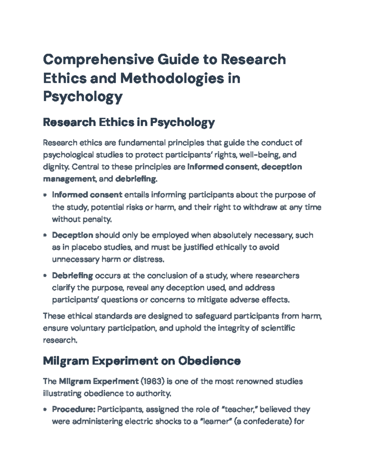 Comprehensive Guide to Research Ethics & Methods in Psychology (PSY 101 ...