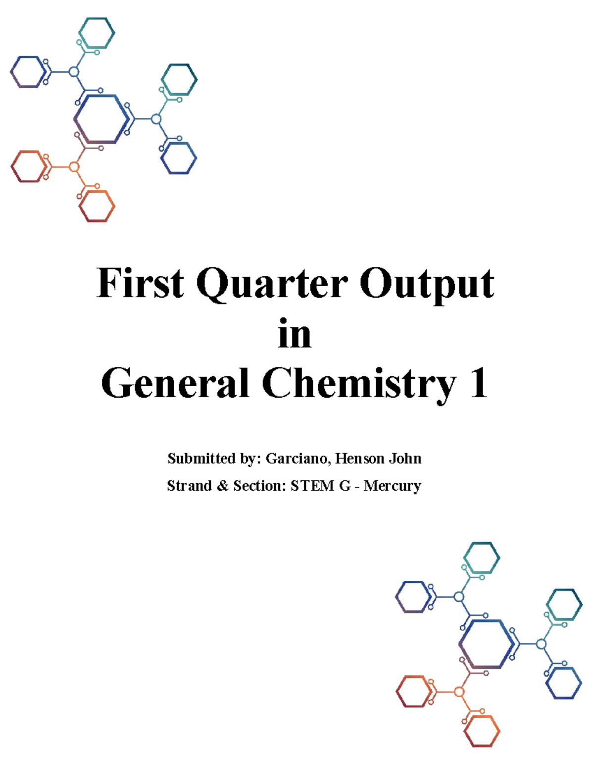 1ST Quarter Output in General Chemistry 1: Consumer Product Comparison ...