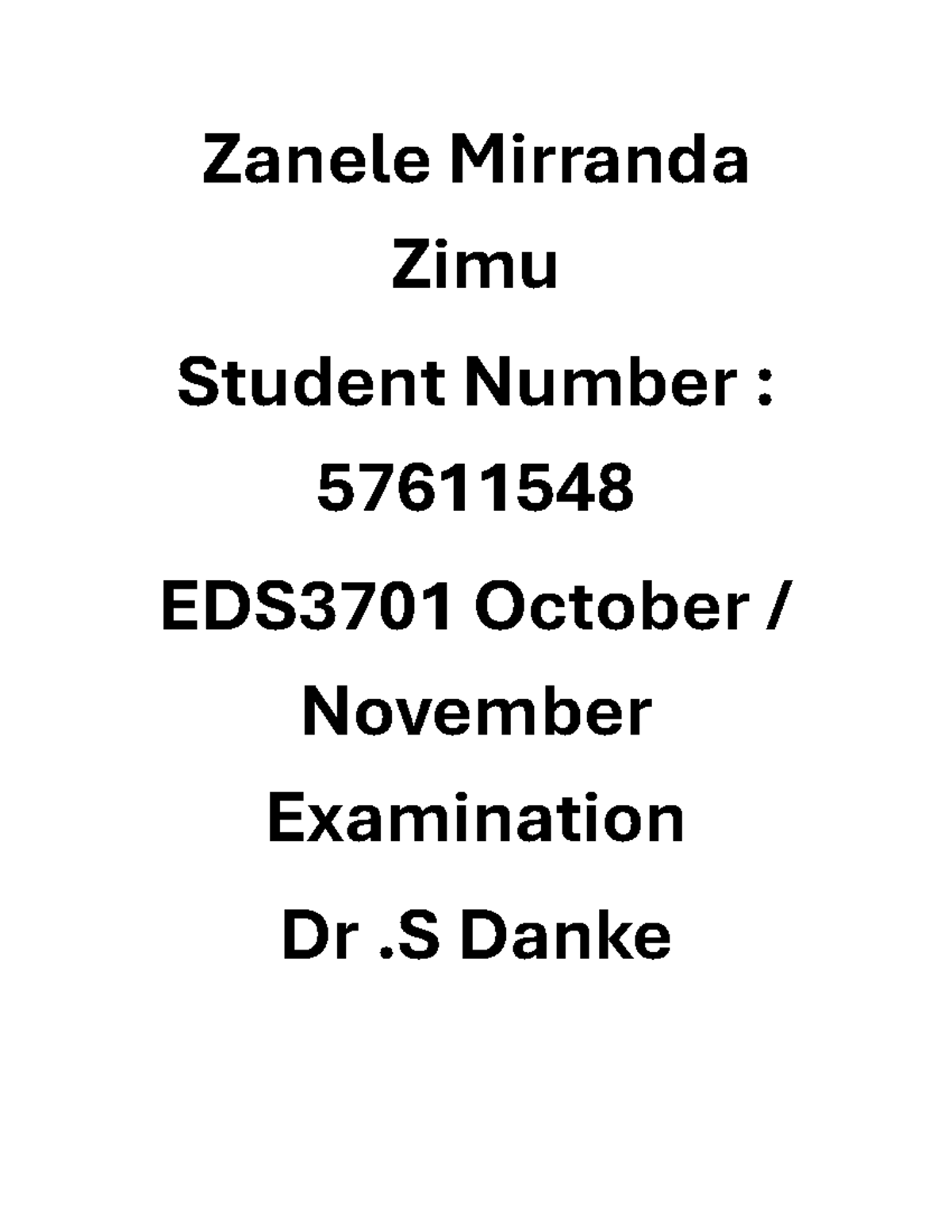 EDS3701 Final Exam: Africanizing the Curriculum and Decolonization ...