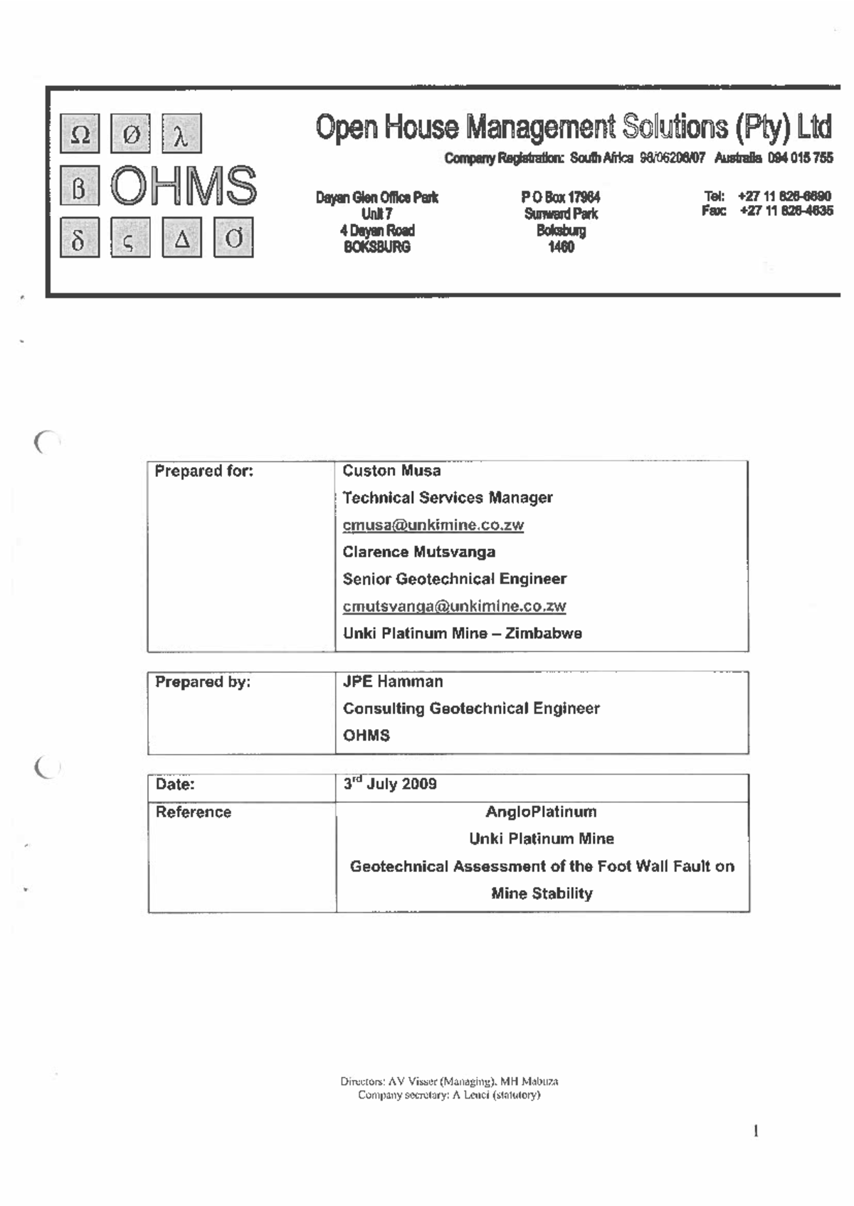 Geotechnical Assessment of Foot Wall Fault Impact on Mine Stability ...