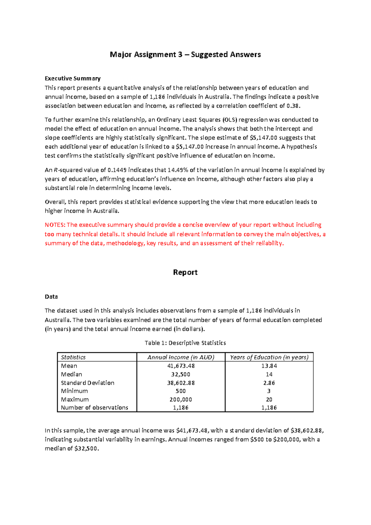 Assignment 3 Answer Guide: Education and Income Analysis - Studocu