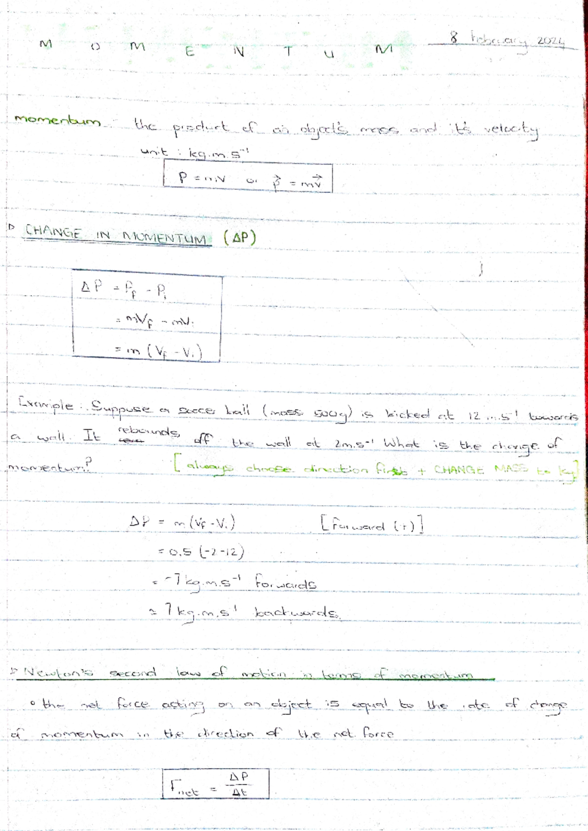 AP Physics: Momentum, Impulse, Projectile Motion & Doppler Effect Notes ...