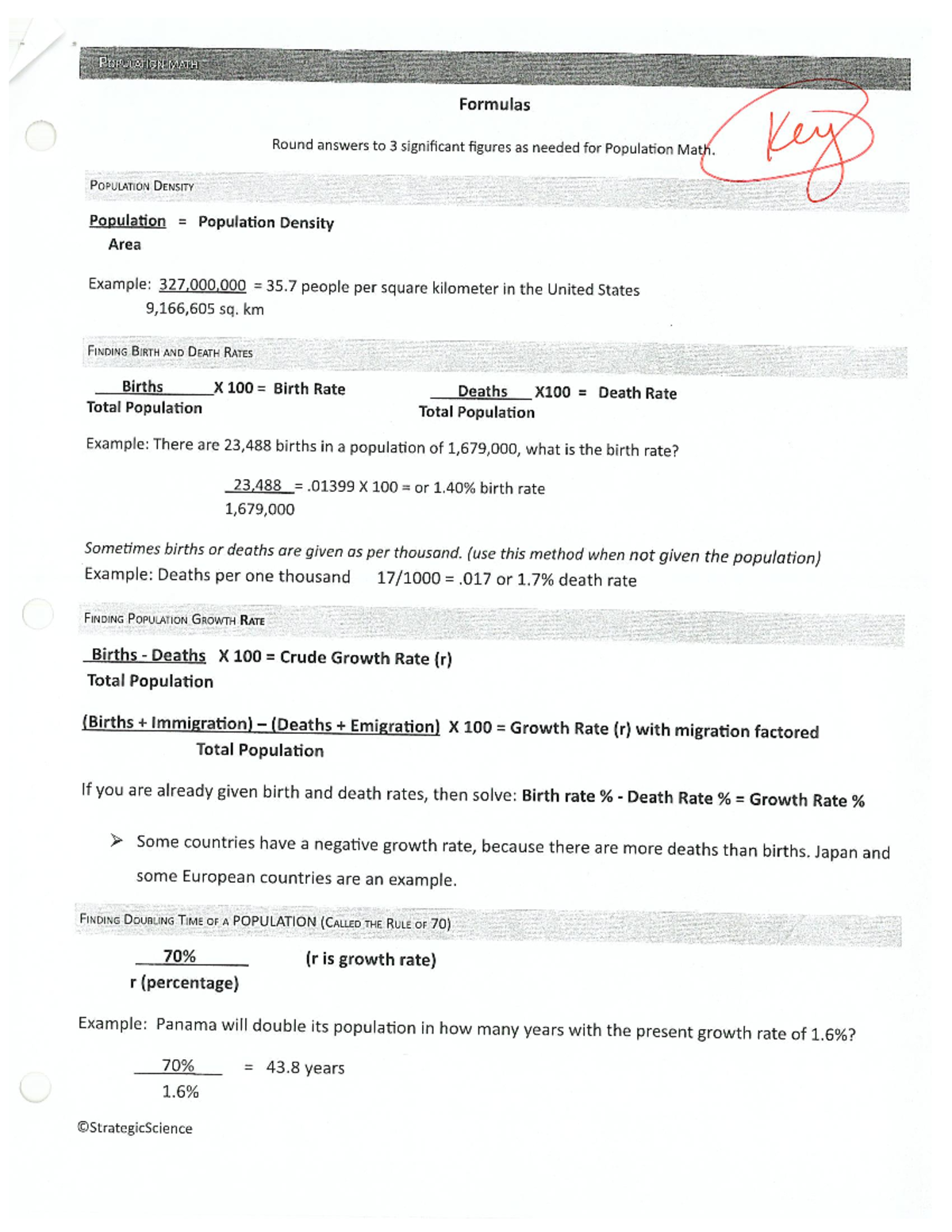 APES Unit 3: Population Math Answer Key and Practice Guide - Studocu
