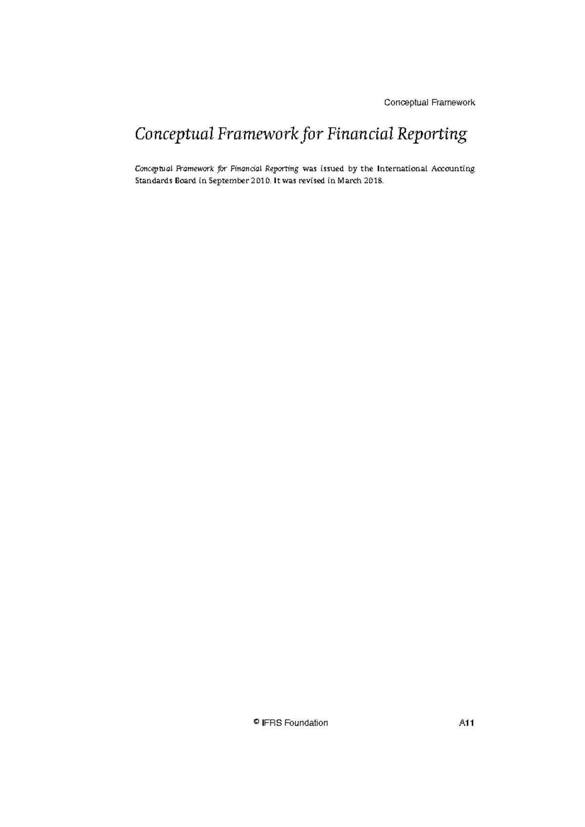 Conceptual Framework for Financial Reporting (IFRS) - Overview and Key ...