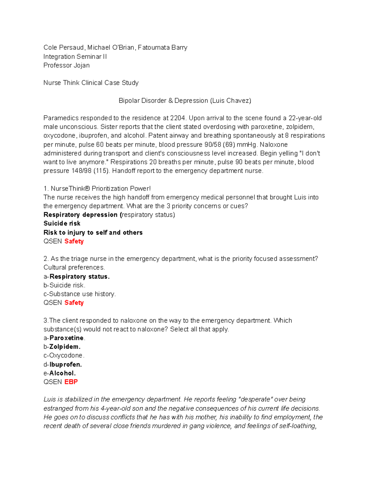 Integration Case Study: Luis Chavez - Bipolar Disorder & Depression ...