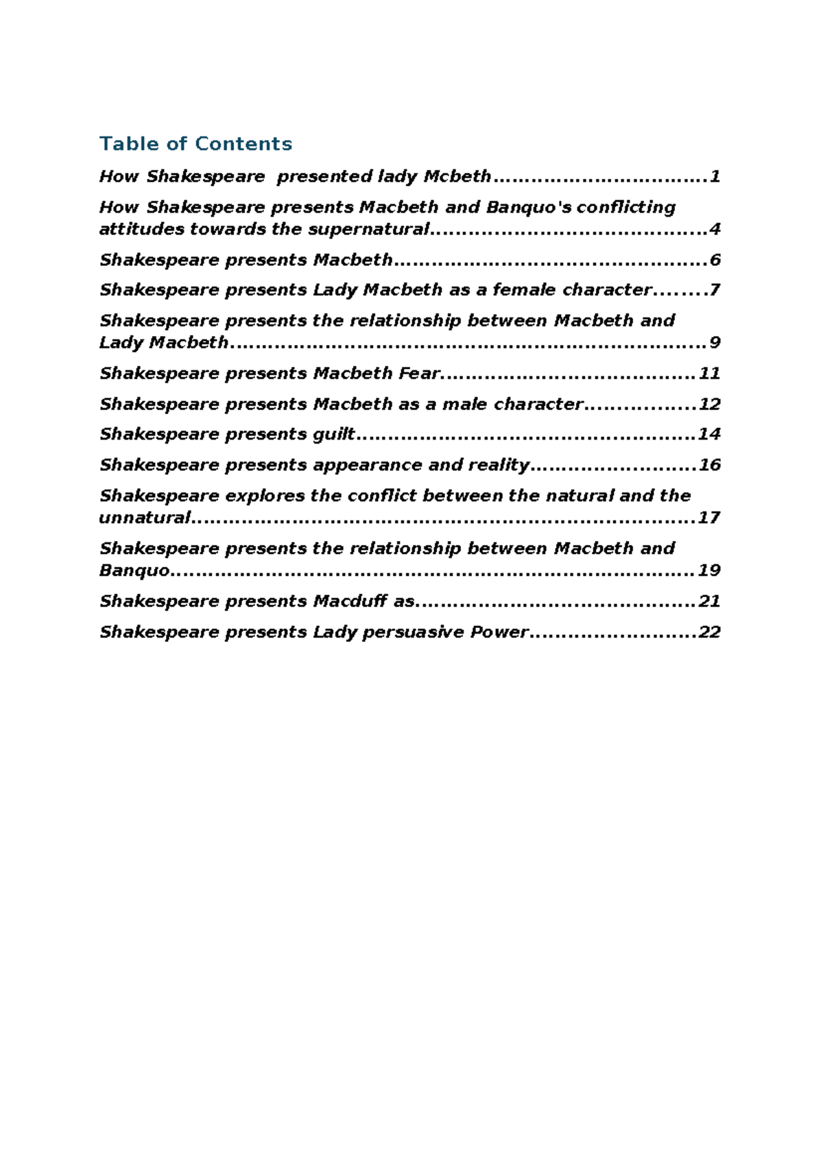 Shakespeare's Macbeth: Analysis of Lady Macbeth's Power Dynamics and ...