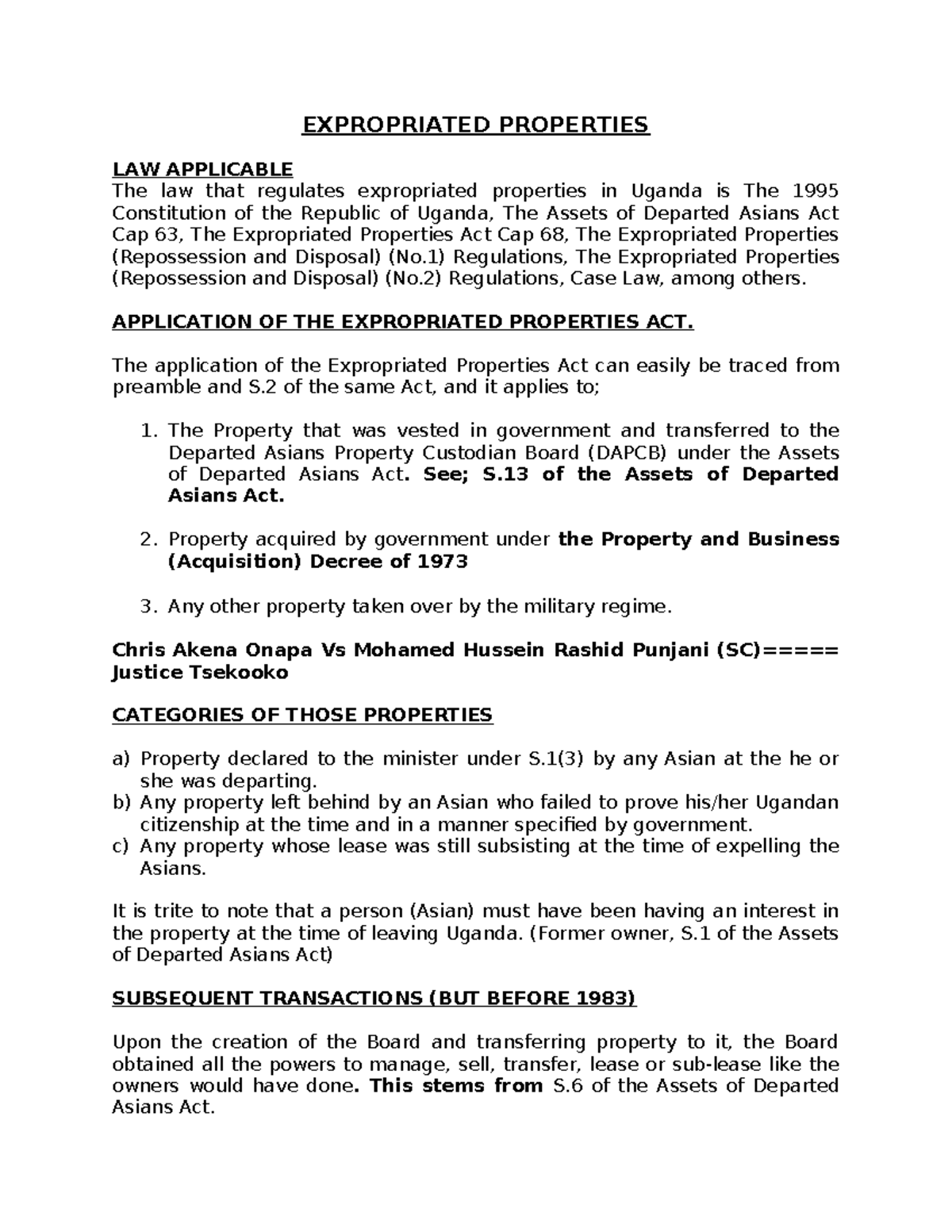 Expropriated Properties & Compulsory Land Acquisition in Uganda ...