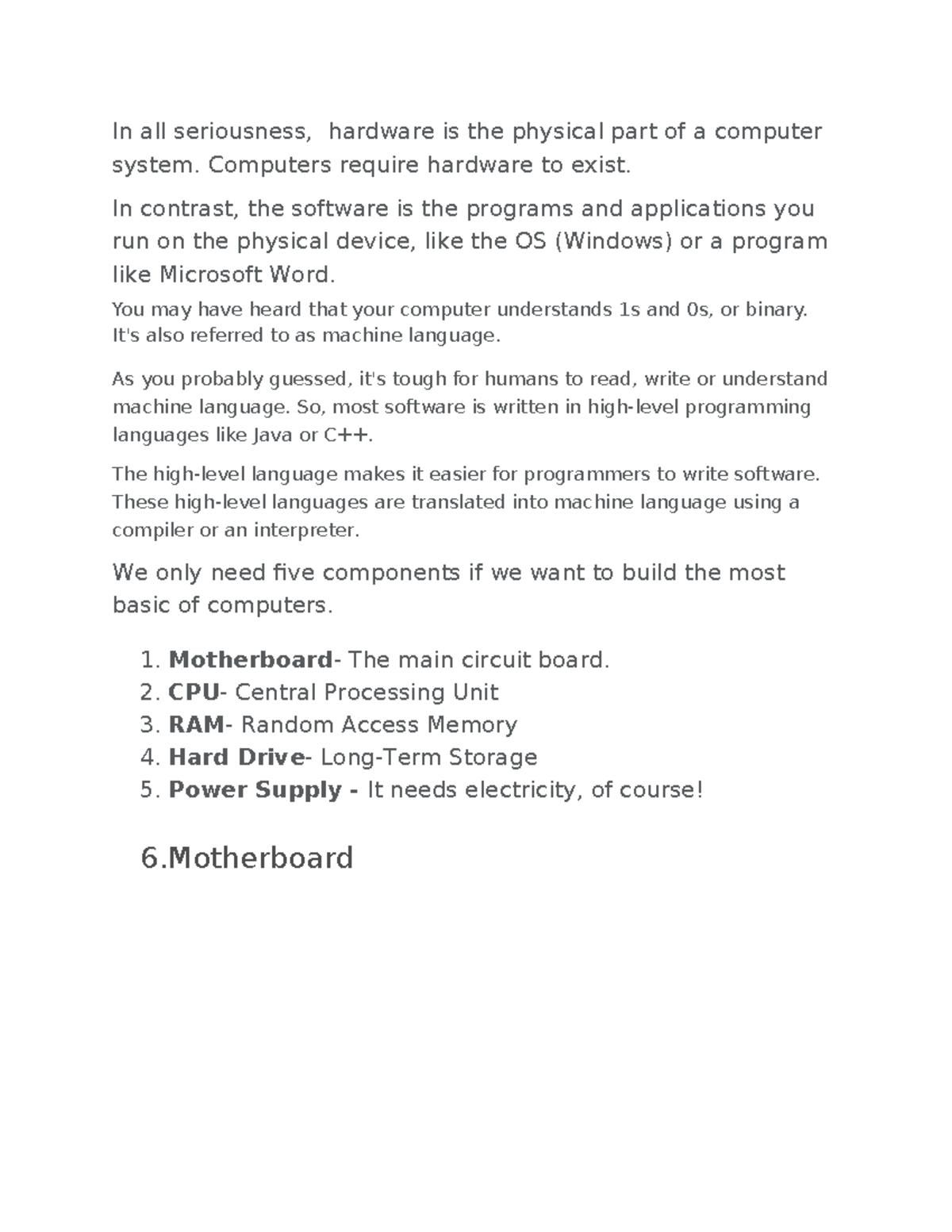 Understanding Computer Hardware Components: A Comprehensive Guide - In all seriousness, hardware ...